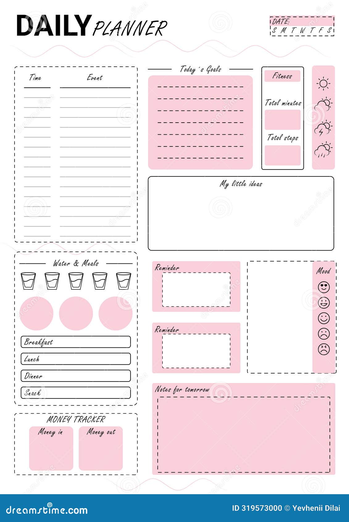 Daily Planner A4, Minimalist Planner, Personalized daily Planner ...