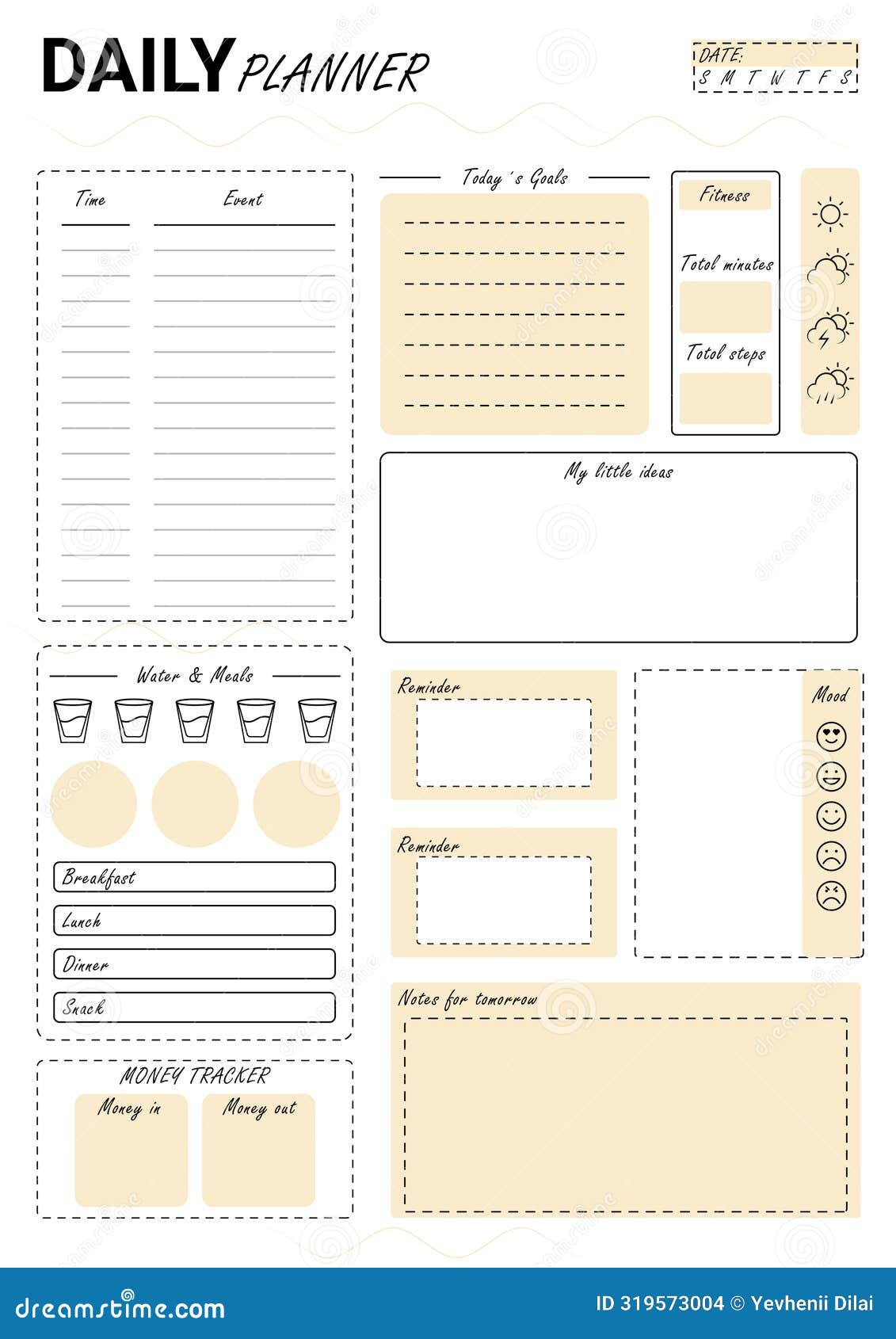 Daily Planner A4, Minimalist Planner, Personalized daily Planner ...