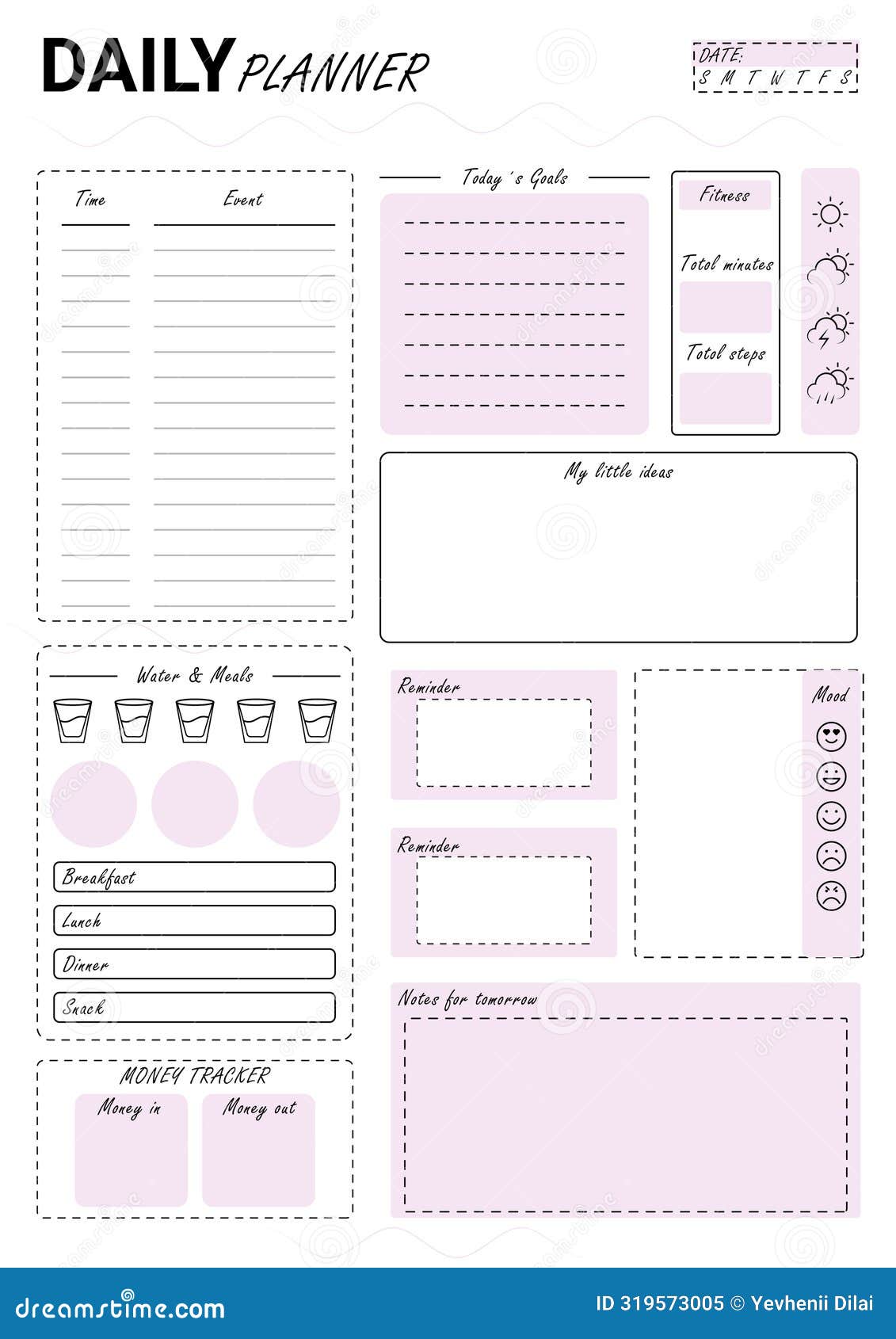 Daily Planner A4, Minimalist Planner, Personalized daily Planner ...