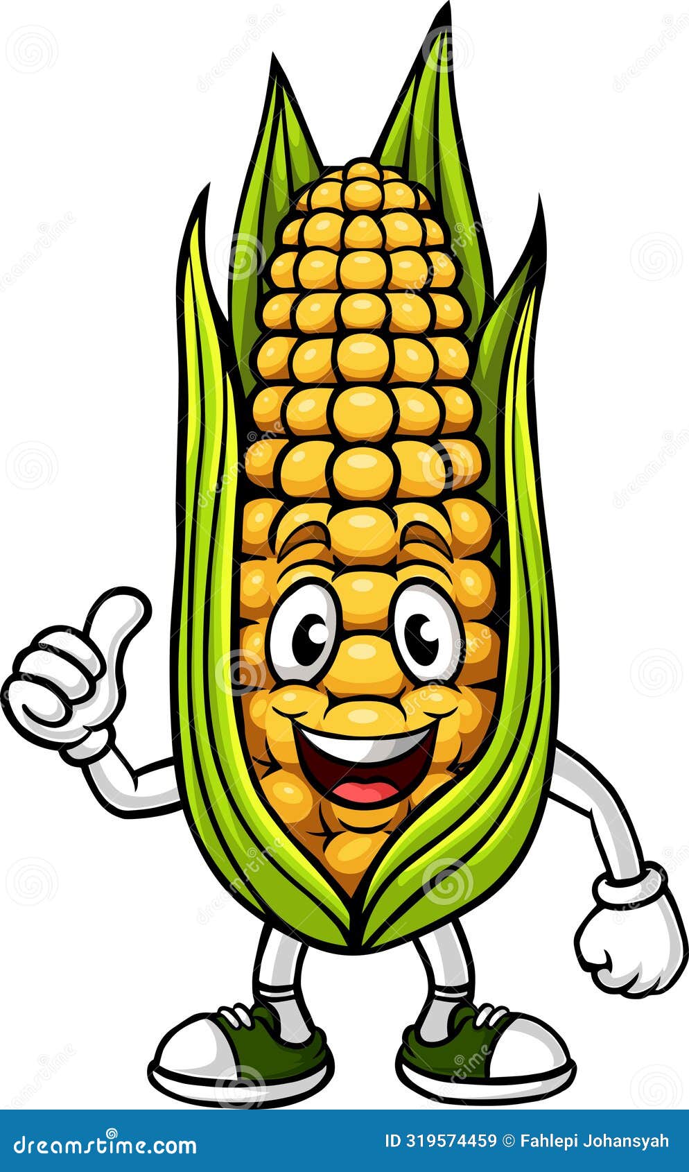 Cartoon Corn Character Giving Thumb Up Stock Vector - Illustration of ...