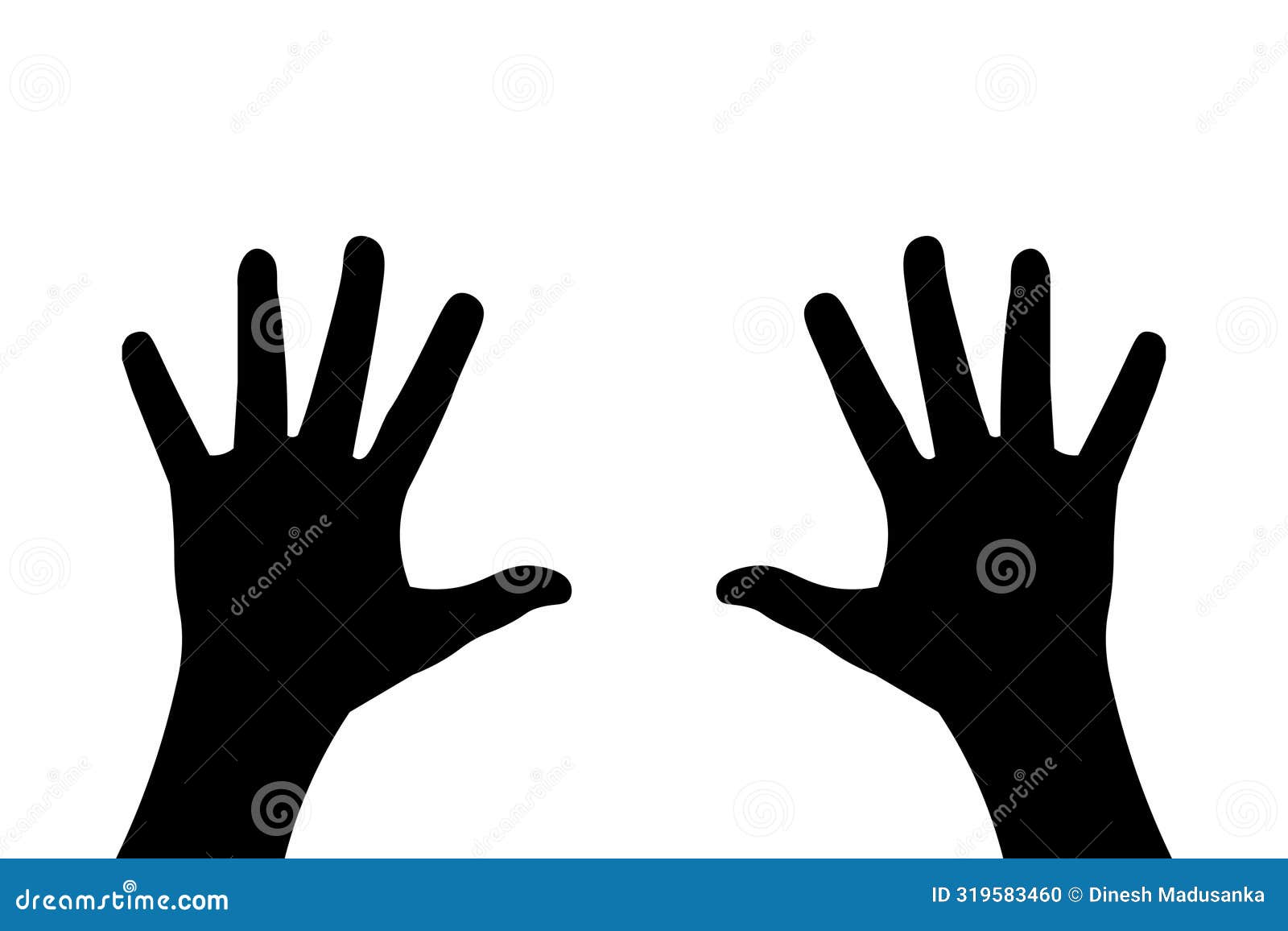 Black Hand Silhouette Vector Design. Stock Illustration - Illustration ...