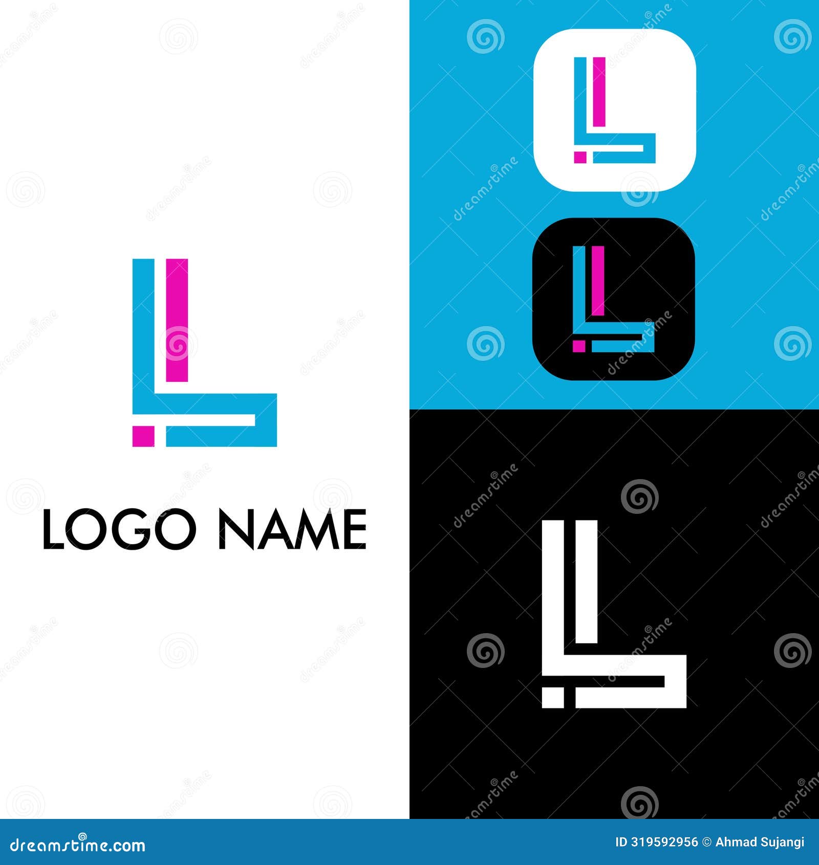Simple Monogram Logo Vector for Business, App and Clothing Brand Stock ...