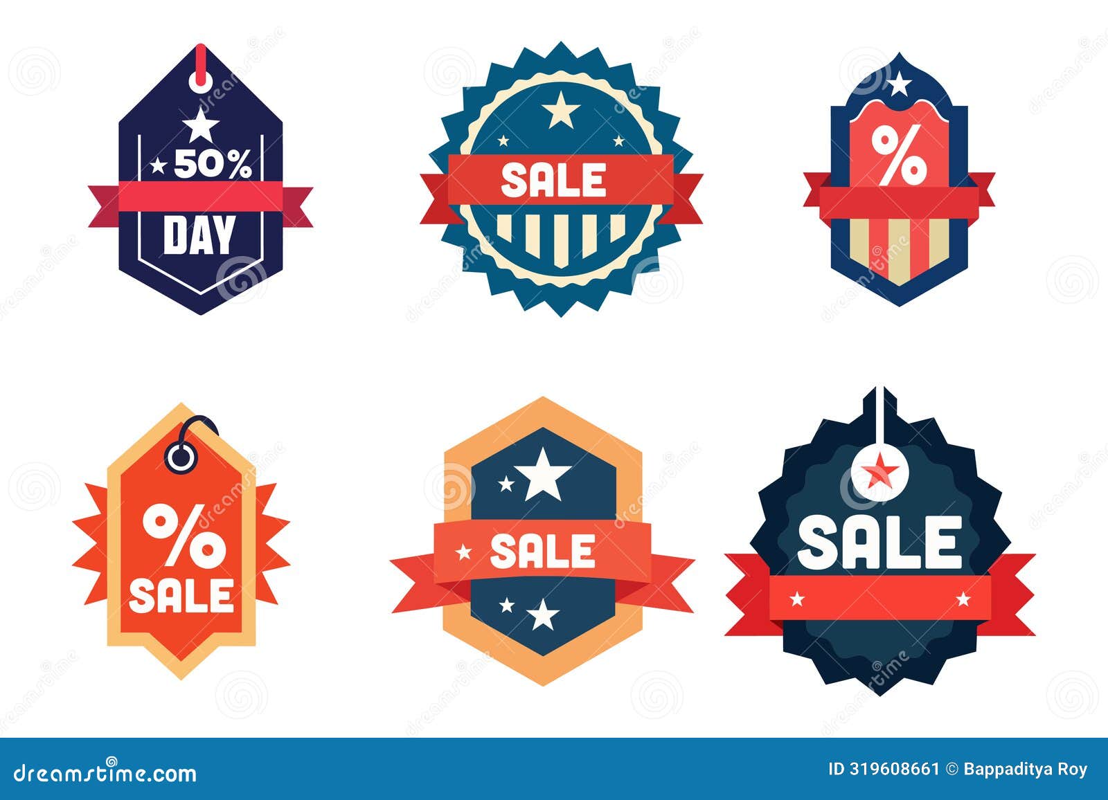 Shopping Poster Label Vector Illustration Set Stock Vector ...
