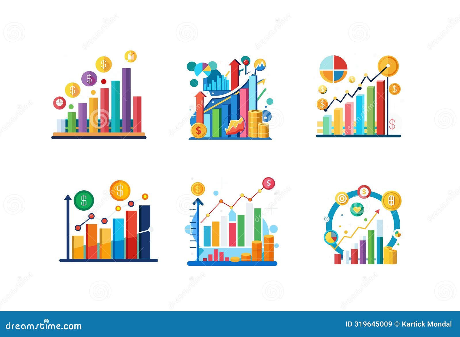 Graph Chart Logo Icons Vector Illustration Stock Vector - Illustration ...
