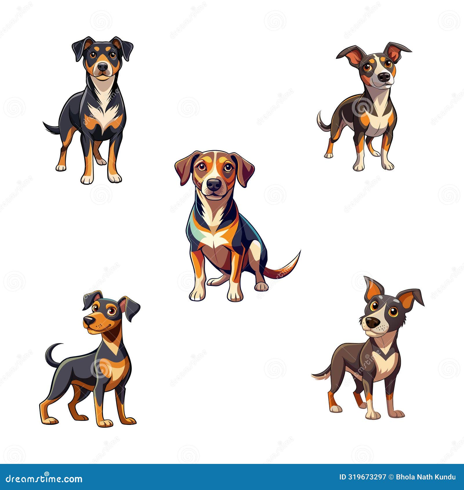 This Vector Illustration Depicts an Awkward Dog. Stock Illustration ...