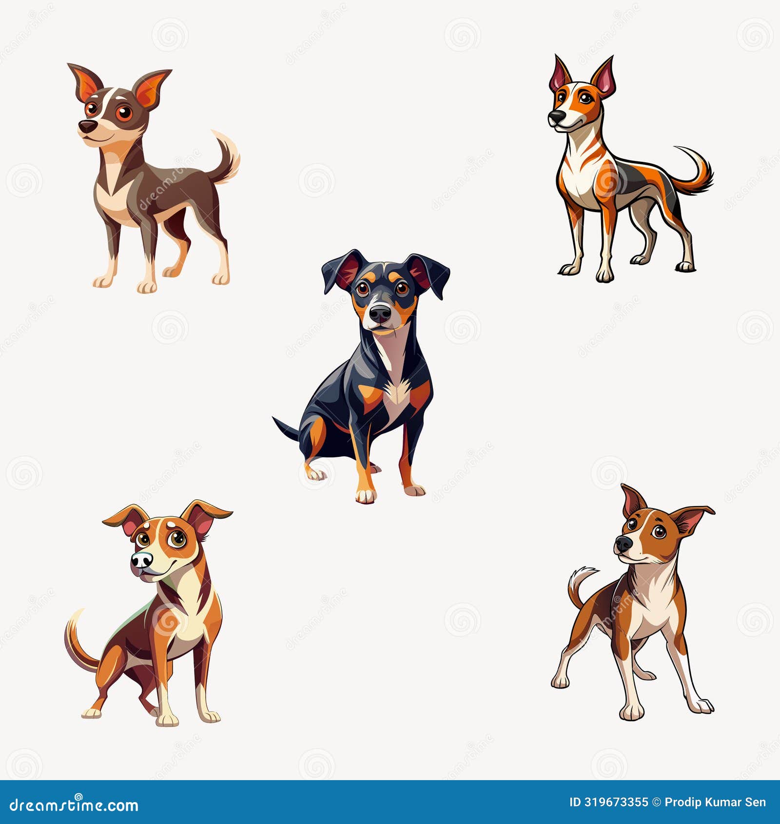 This Illustration Portrays an Awkward Dog. Stock Illustration ...