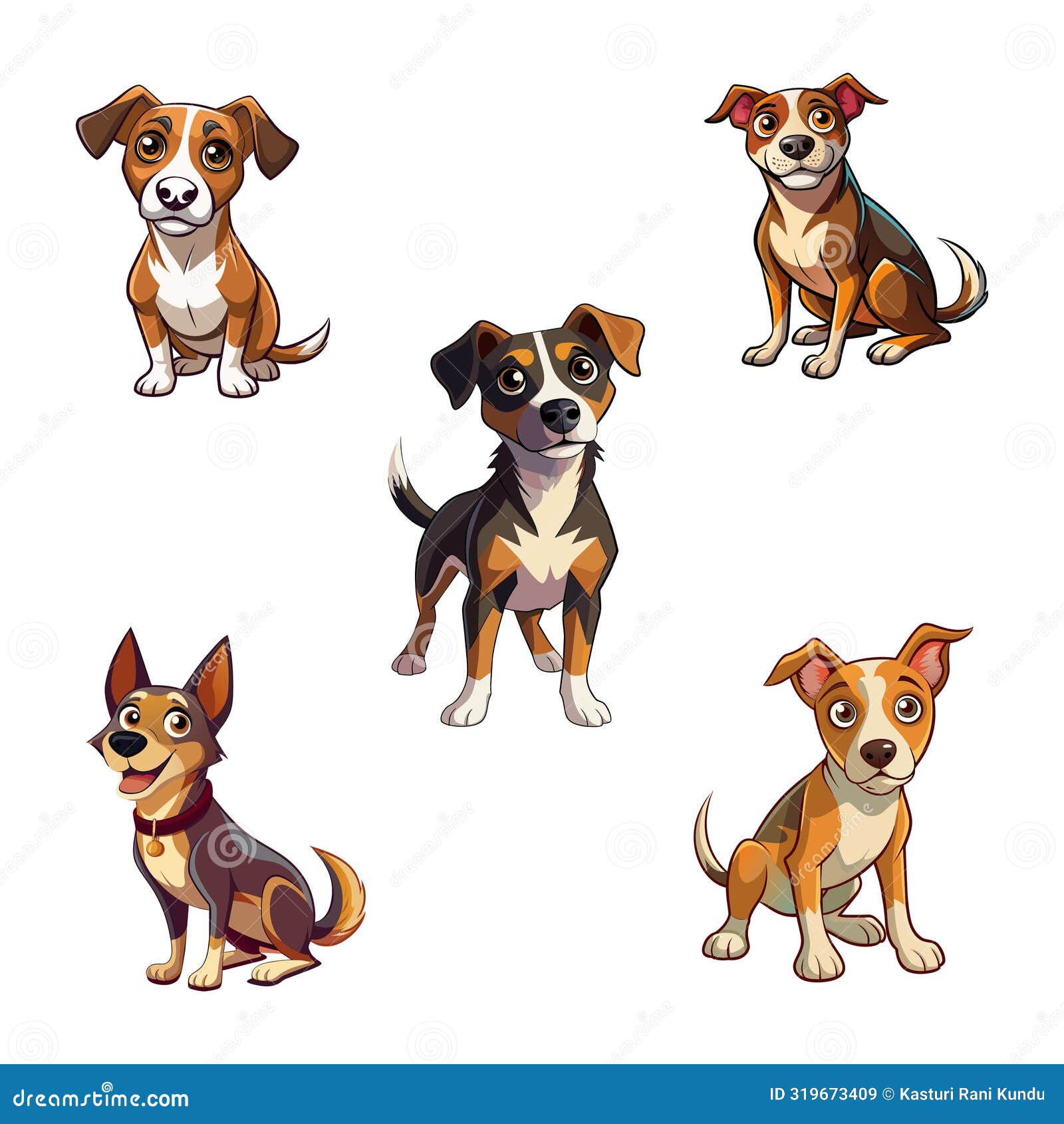 The Illustration Portrays an Awkward Dog. Stock Illustration ...