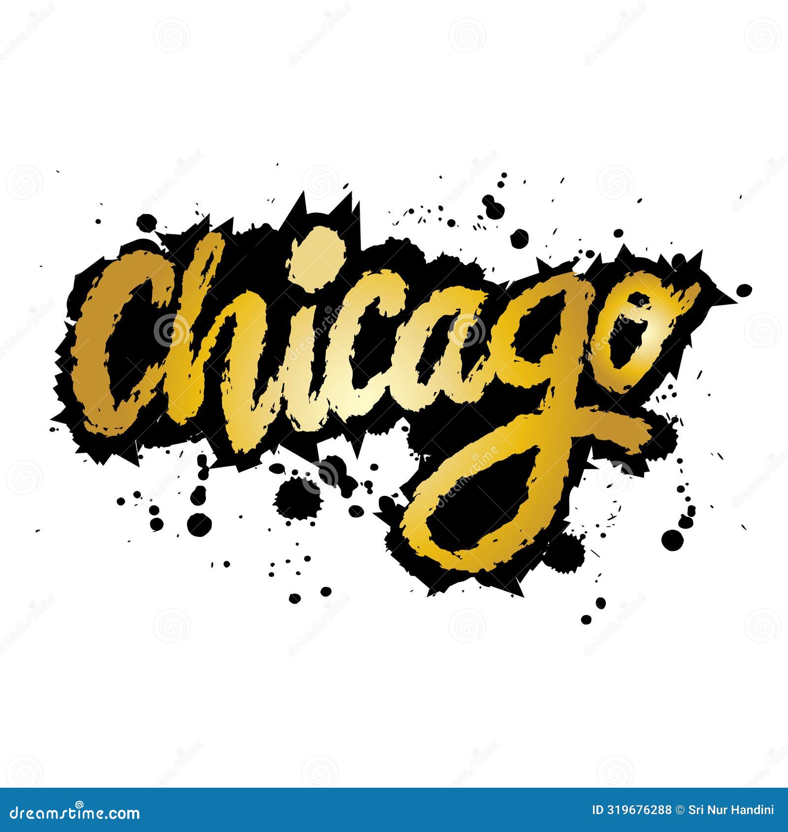 Chicago. Hand Drawn Lettering. Vector Illustration Stock Vector ...
