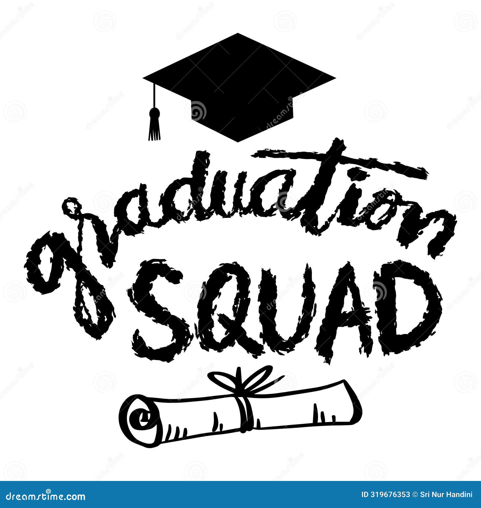 Graduation Squad. Hand Drawn Lettering Quote Stock Vector ...
