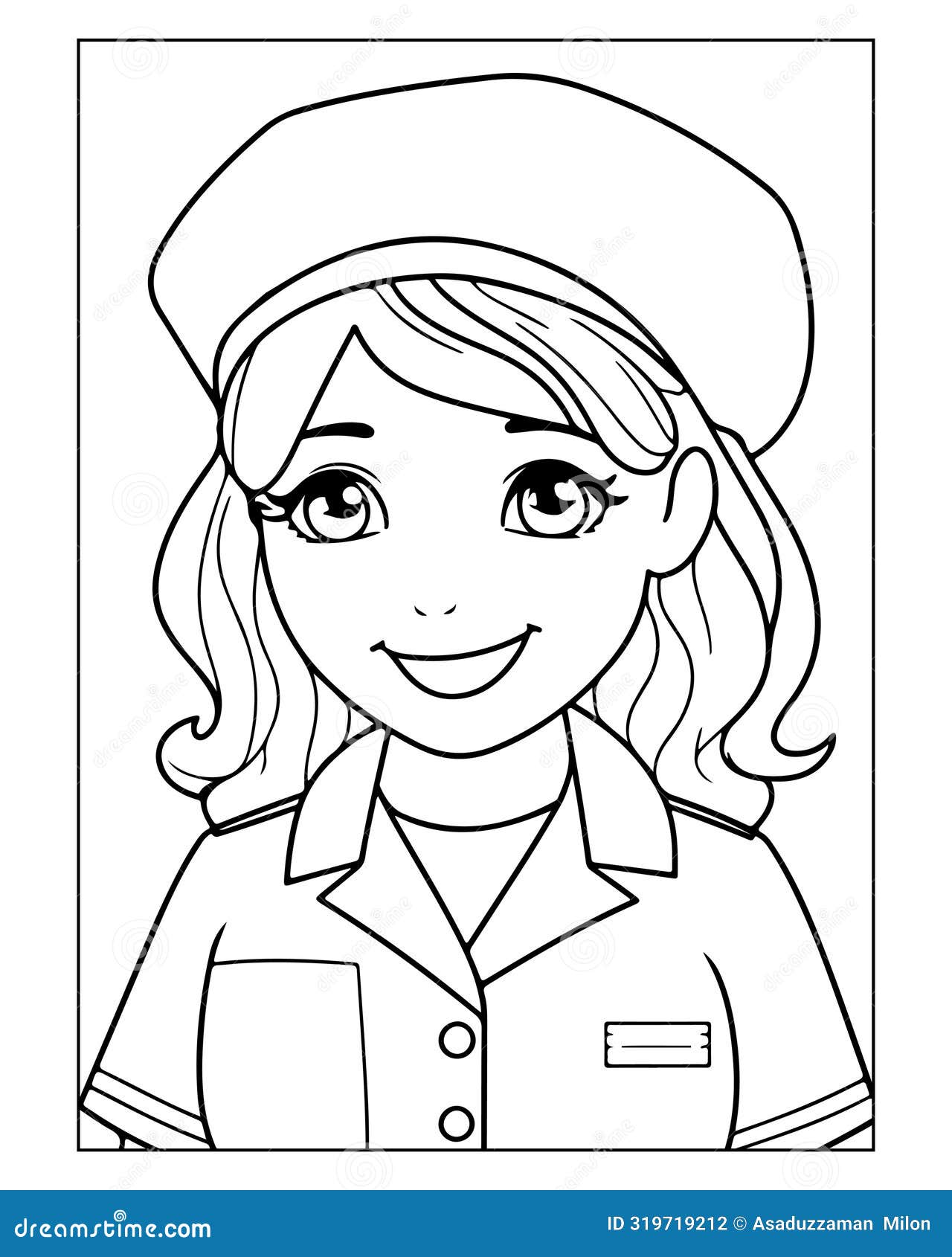 Nurse Coloring Pages, Nurse Vector, Nurse Illustration Stock ...