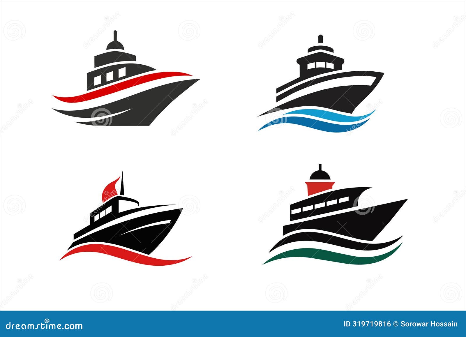 Ship Logo Icon Vector Illustration Stock Vector - Illustration of cover ...