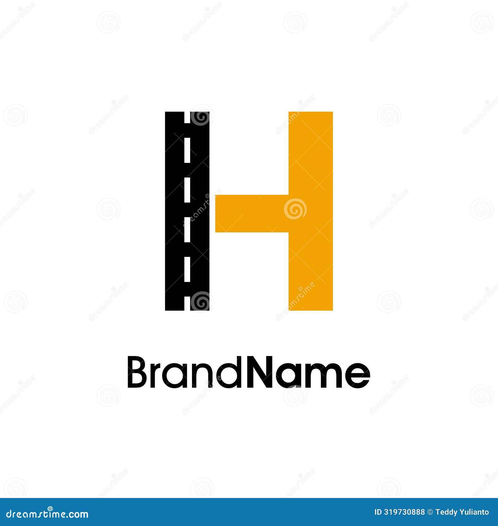 Simple Minimalist Initial H Way Logo Stock Vector - Illustration of ...
