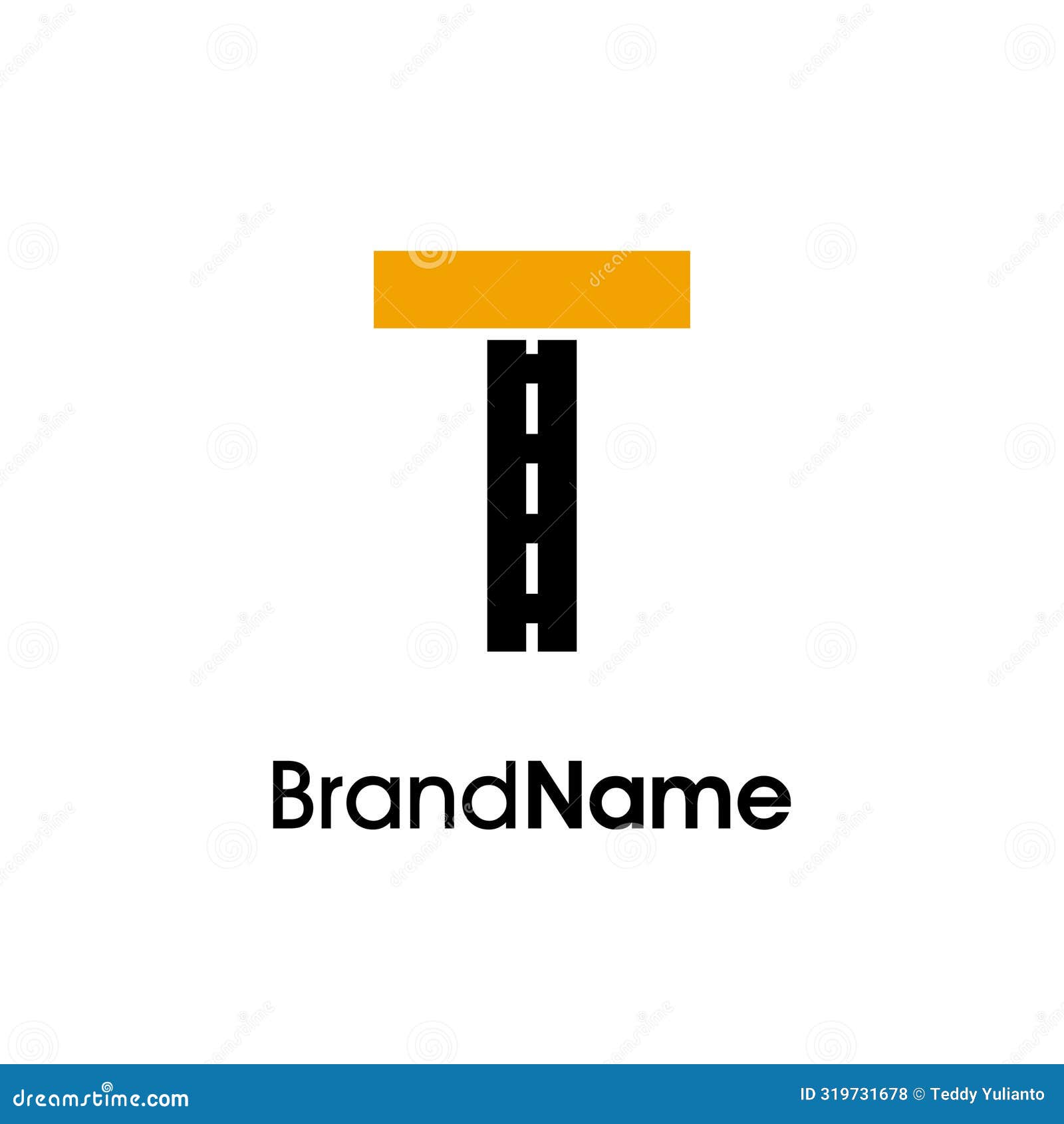 Simple Minimalist Initial T Way Logo Stock Vector - Illustration of ...