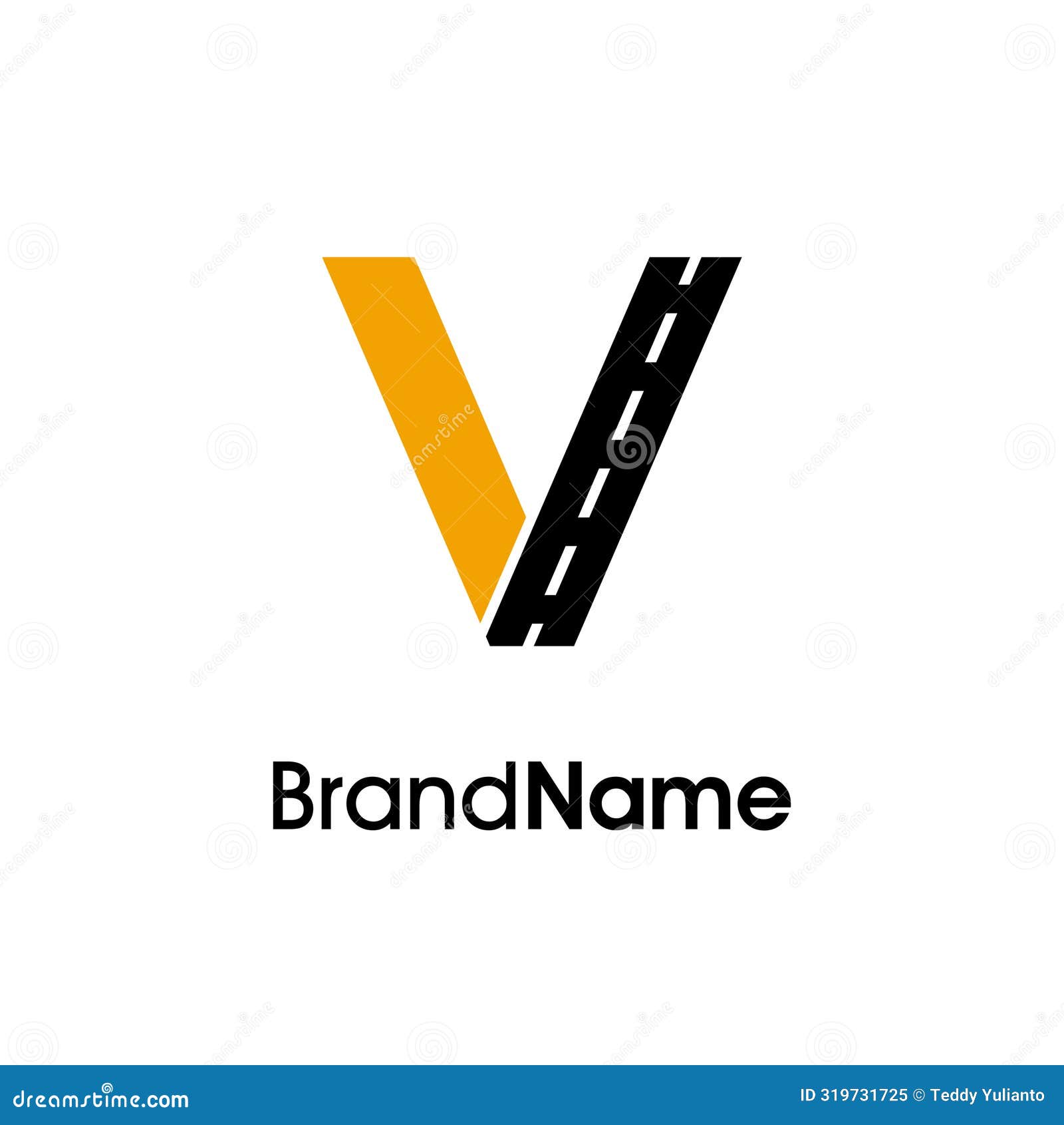 Simple Minimalist Initial V Way Logo Stock Vector - Illustration of ...
