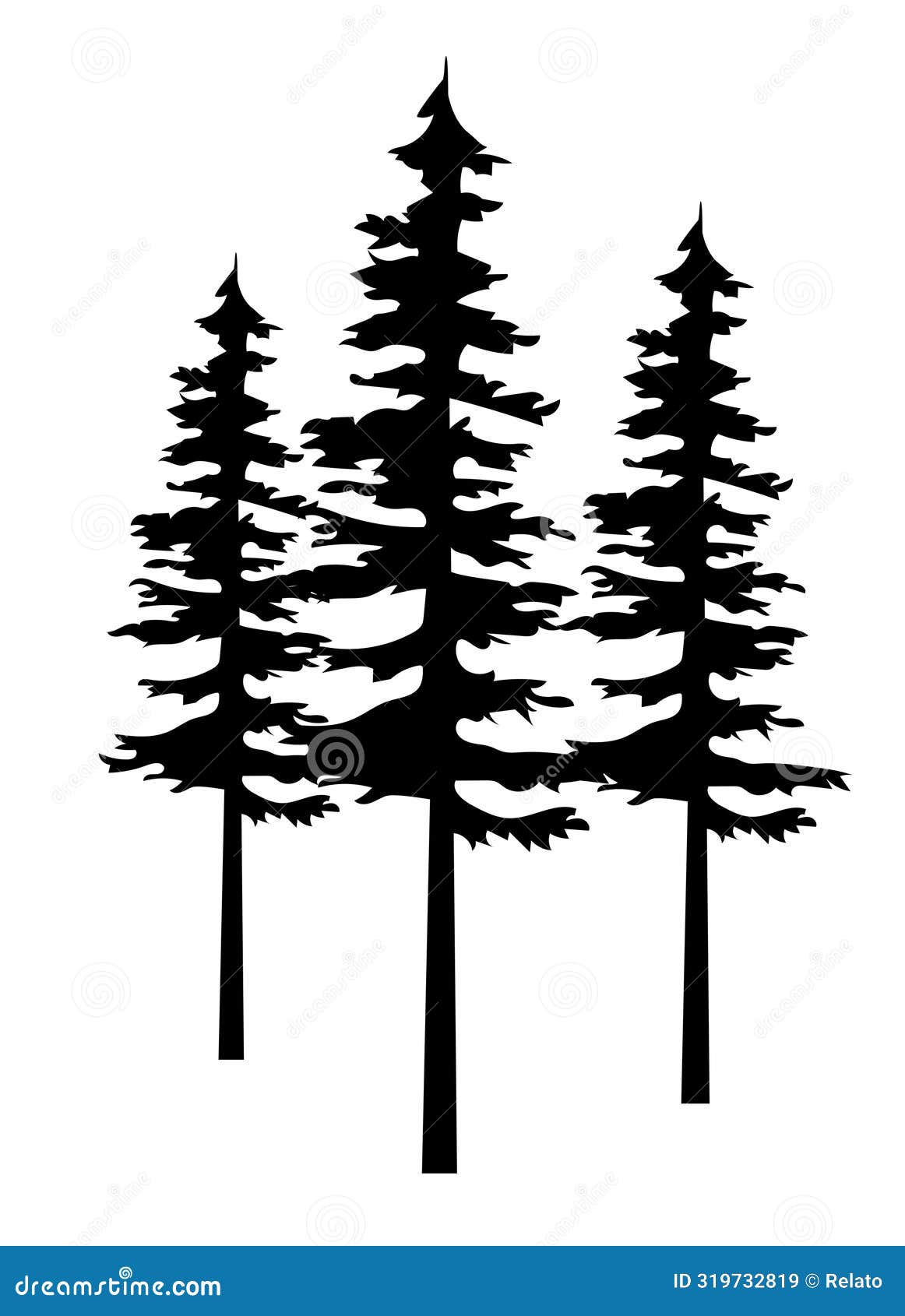 Vector Pine Trees stock vector. Illustration of background - 319732819