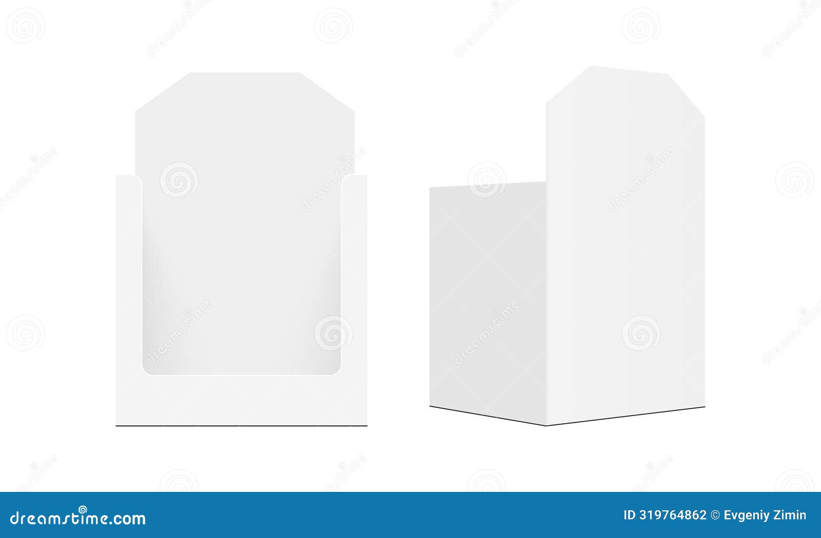 Display Box Mockup, Front and Back Side View Stock Vector ...