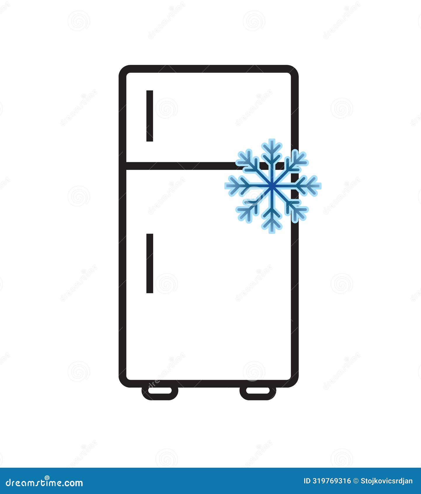 Refrigerator with Snowflake Icon Stock Vector - Illustration of freezer ...