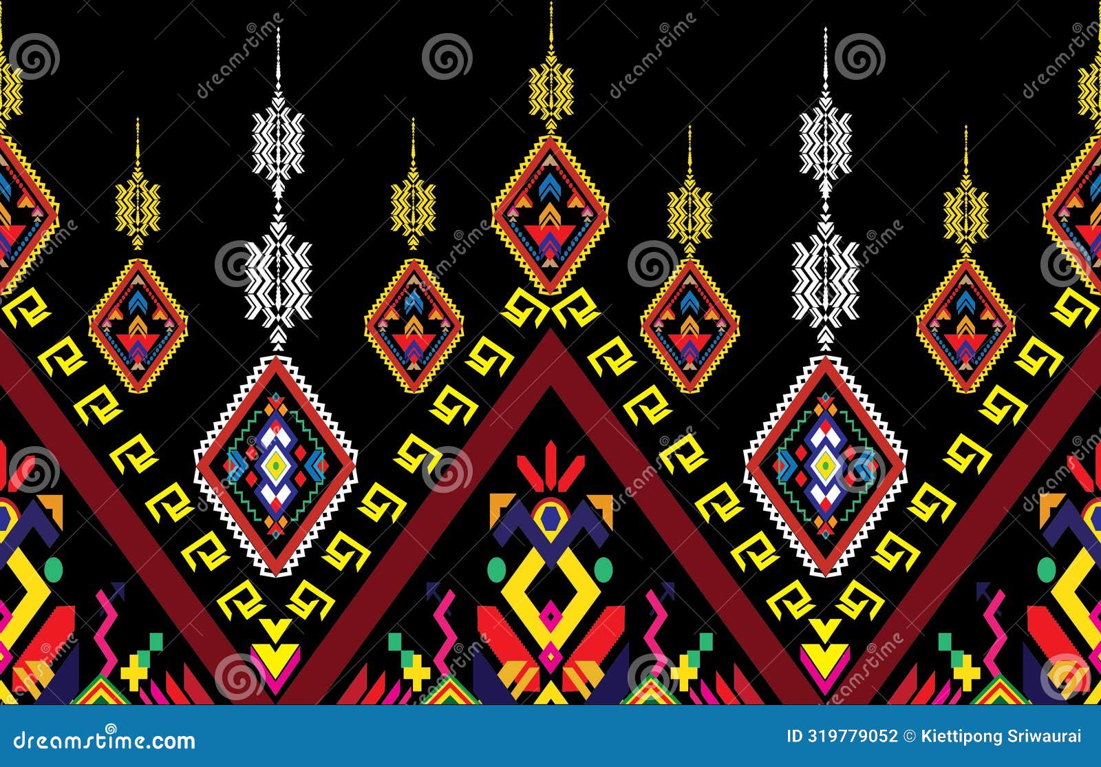 Tribal Ethnic Themes Geometric Seamless Background with a Peruvian ...