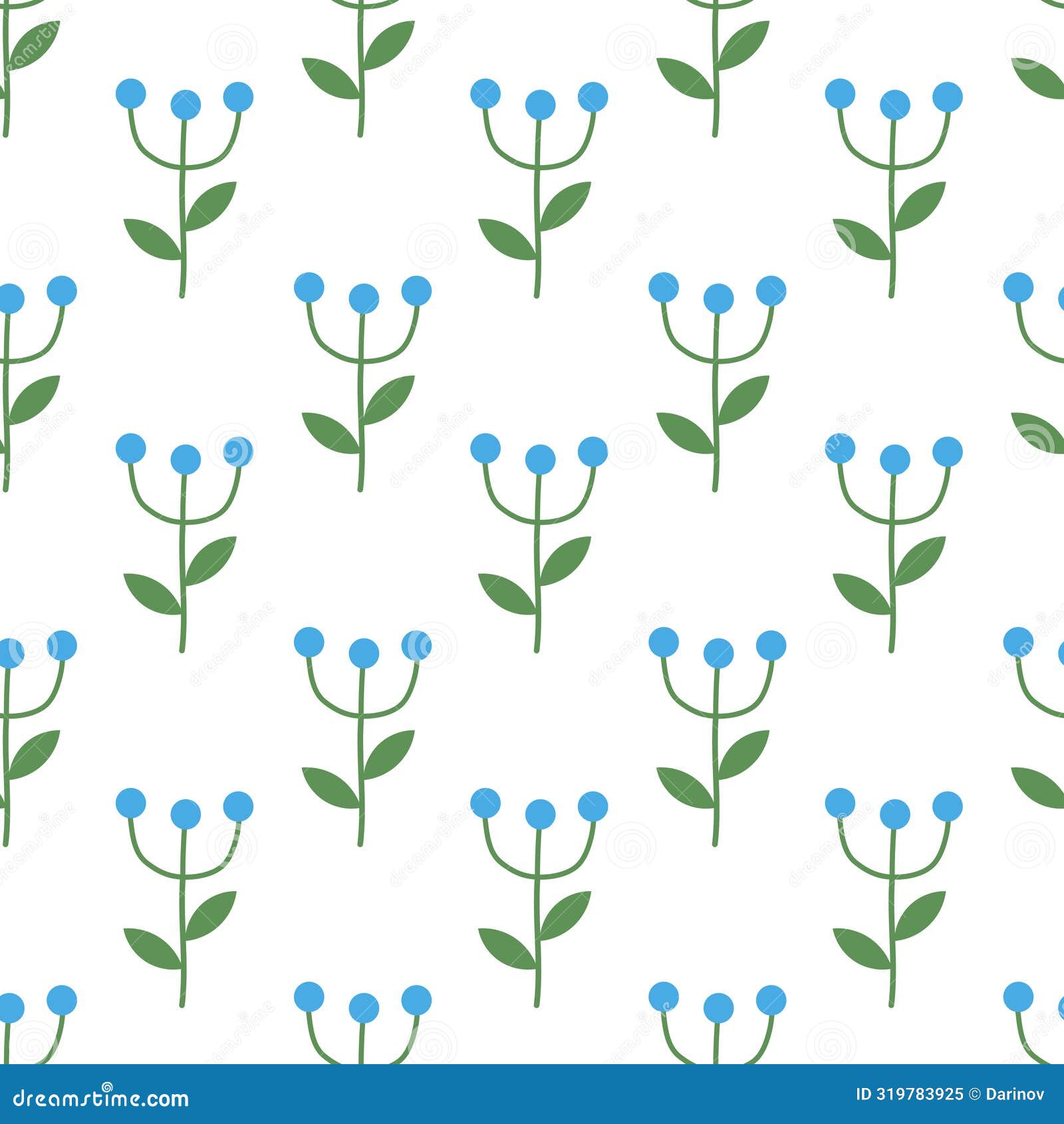 Seamless Pattern with Blue Flowers. Spring and Summer Floral Background ...