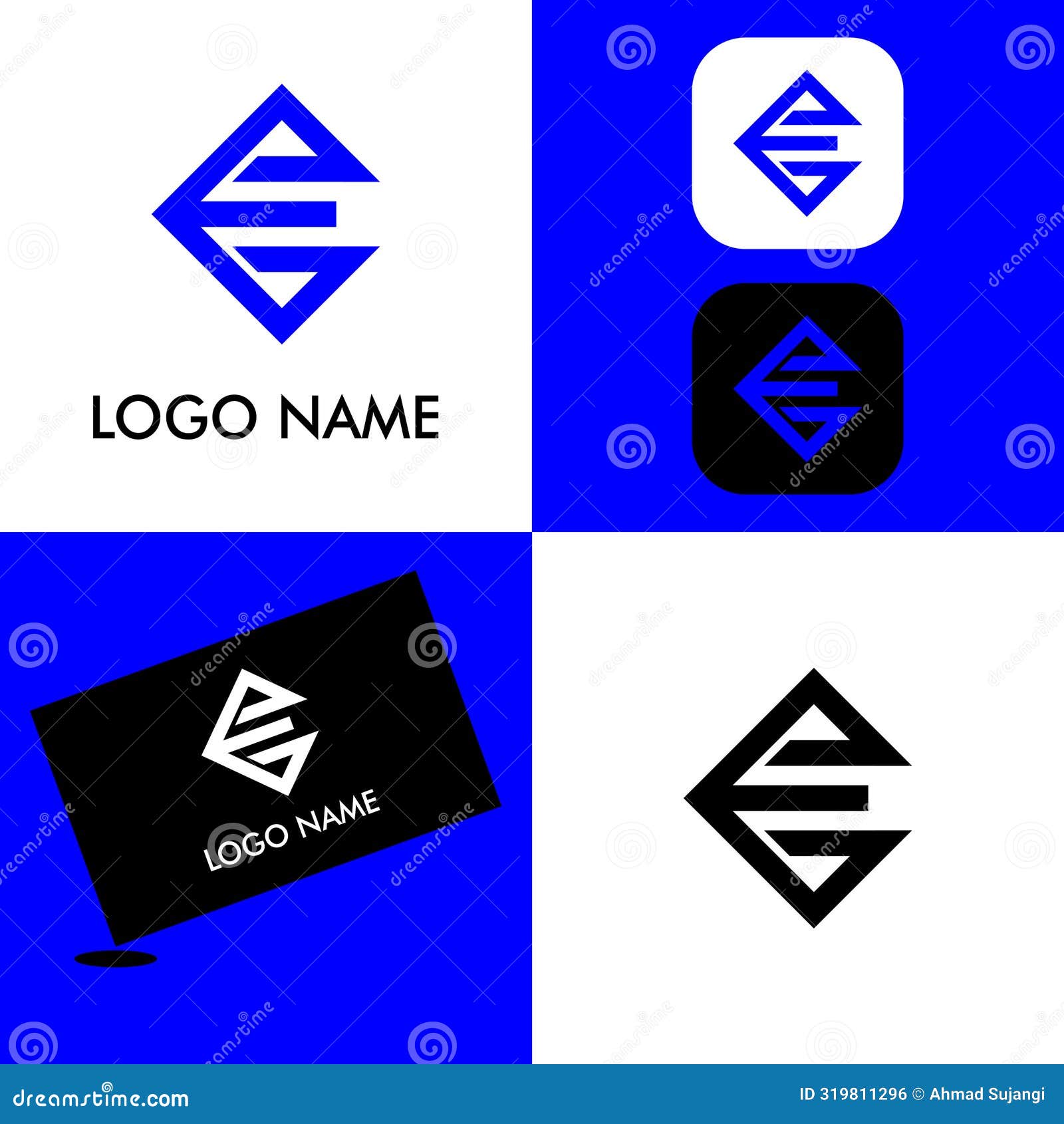 Letter E Vector Logo with Polygon Shape Concept Stock Vector ...