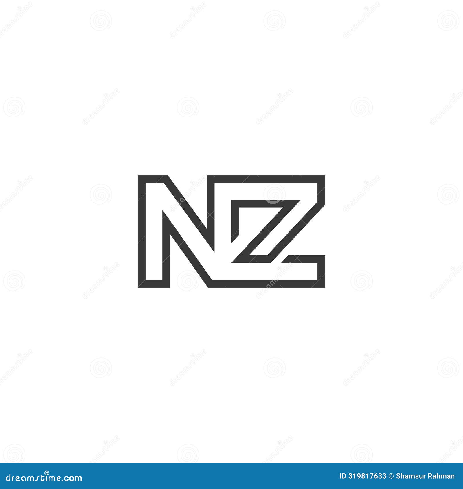 Alphabet Initials Logo ZN, NZ, Z and N Stock Vector - Illustration of ...
