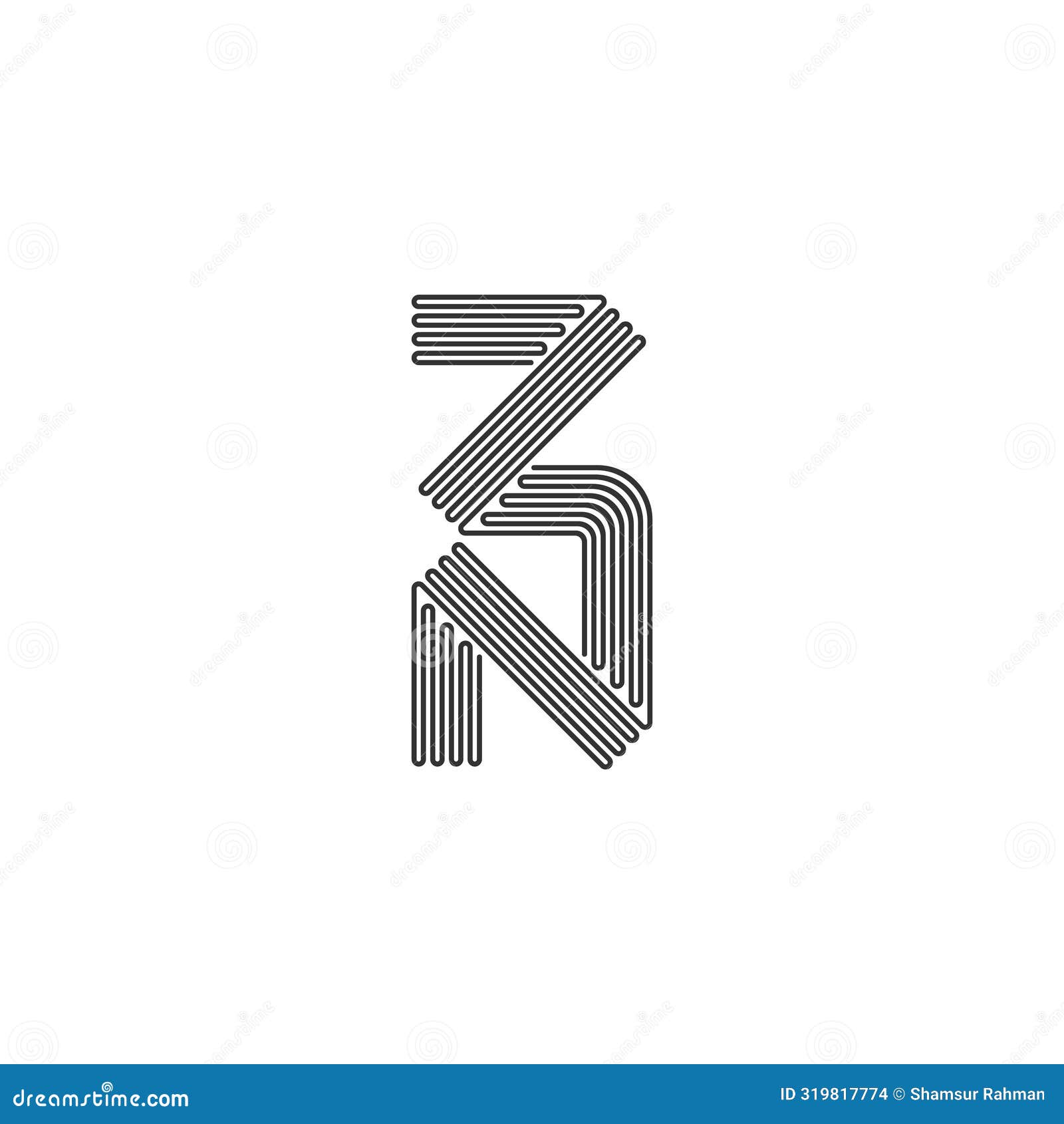 Alphabet Initials Logo ZN, NZ, Z and N Stock Vector - Illustration of ...