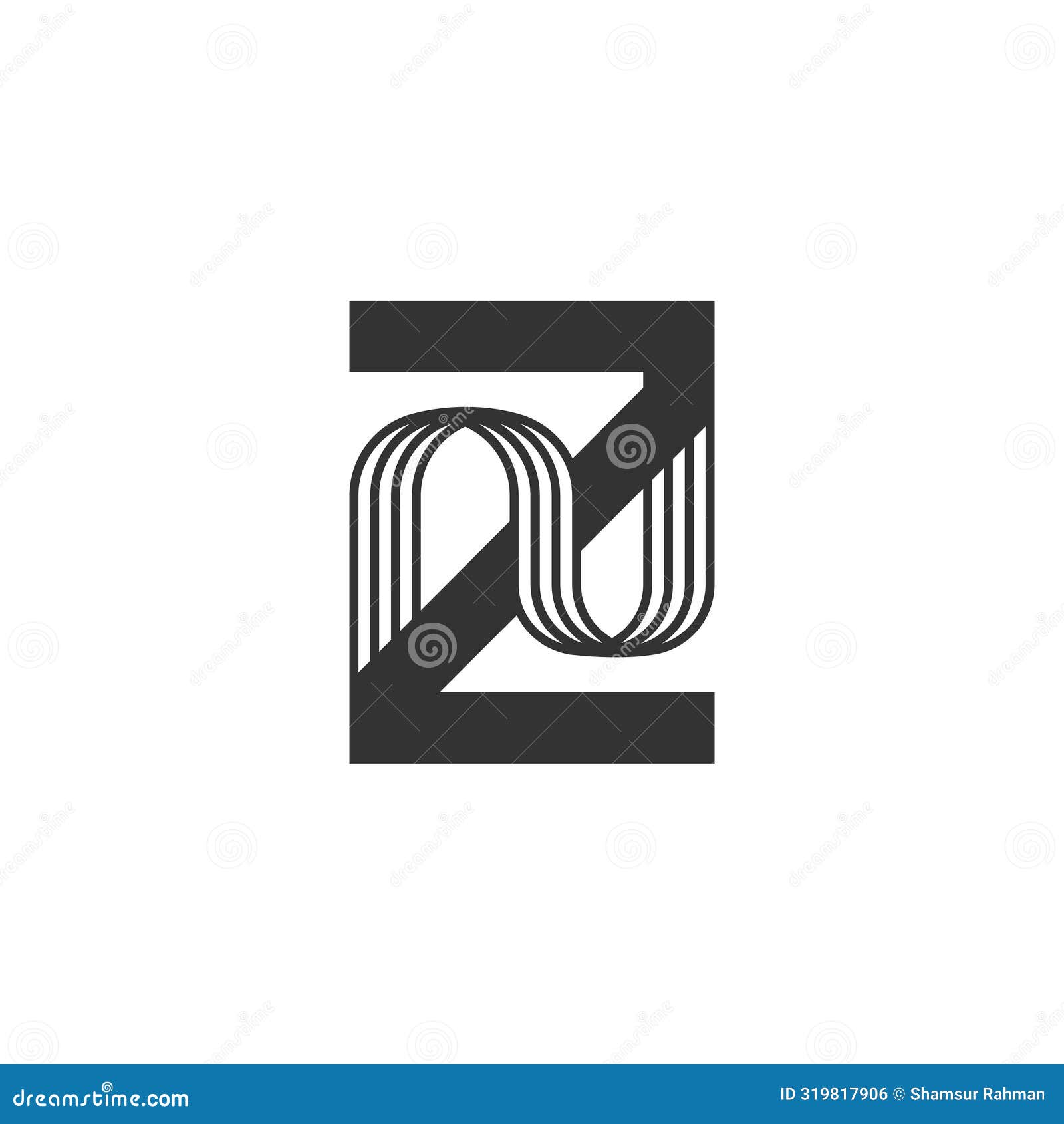 Alphabet Initials Logo ZN, NZ, Z and N Stock Vector - Illustration of ...