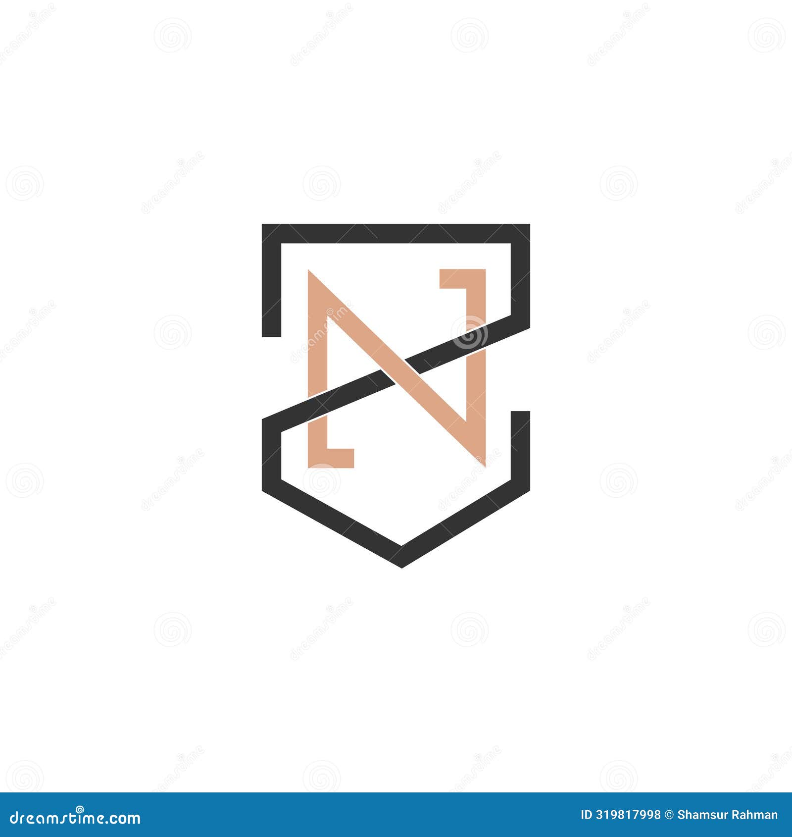 Alphabet Initials Logo ZN, NZ, Z and N Stock Vector - Illustration of ...