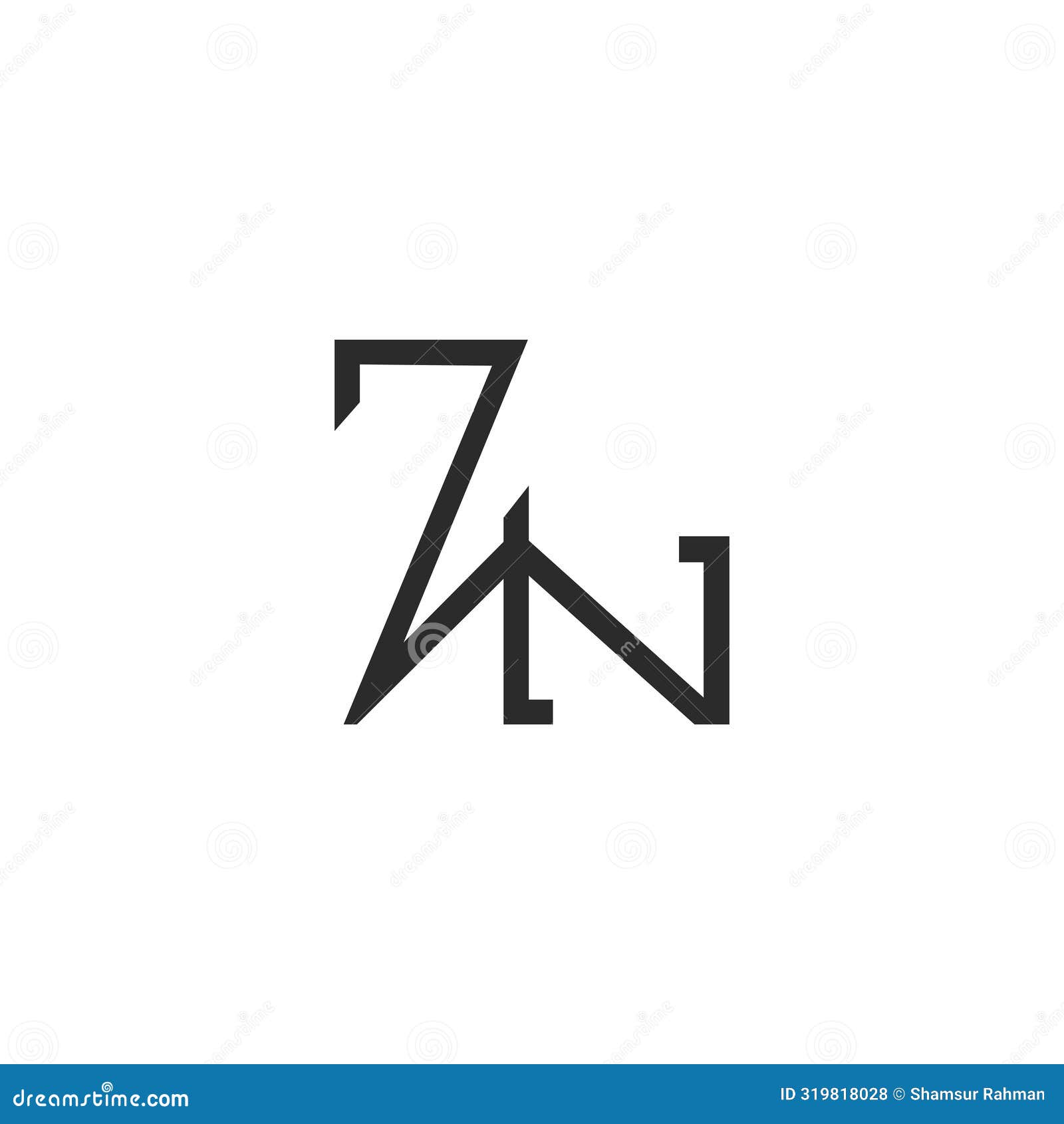 Alphabet Initials Logo ZN, NZ, Z and N Stock Vector - Illustration of ...