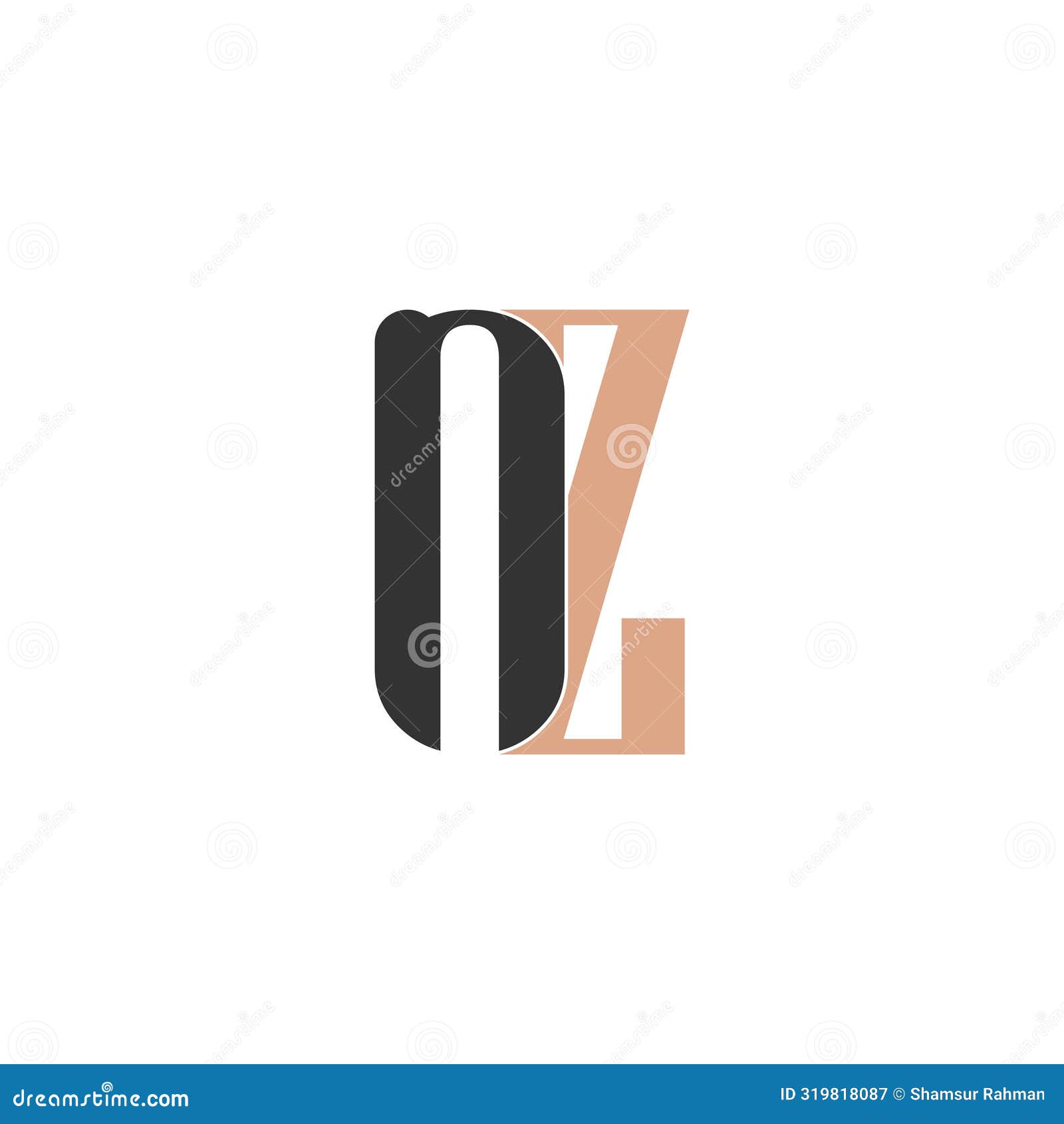 Alphabet Initials Logo ZN, NZ, Z and N Stock Vector - Illustration of ...
