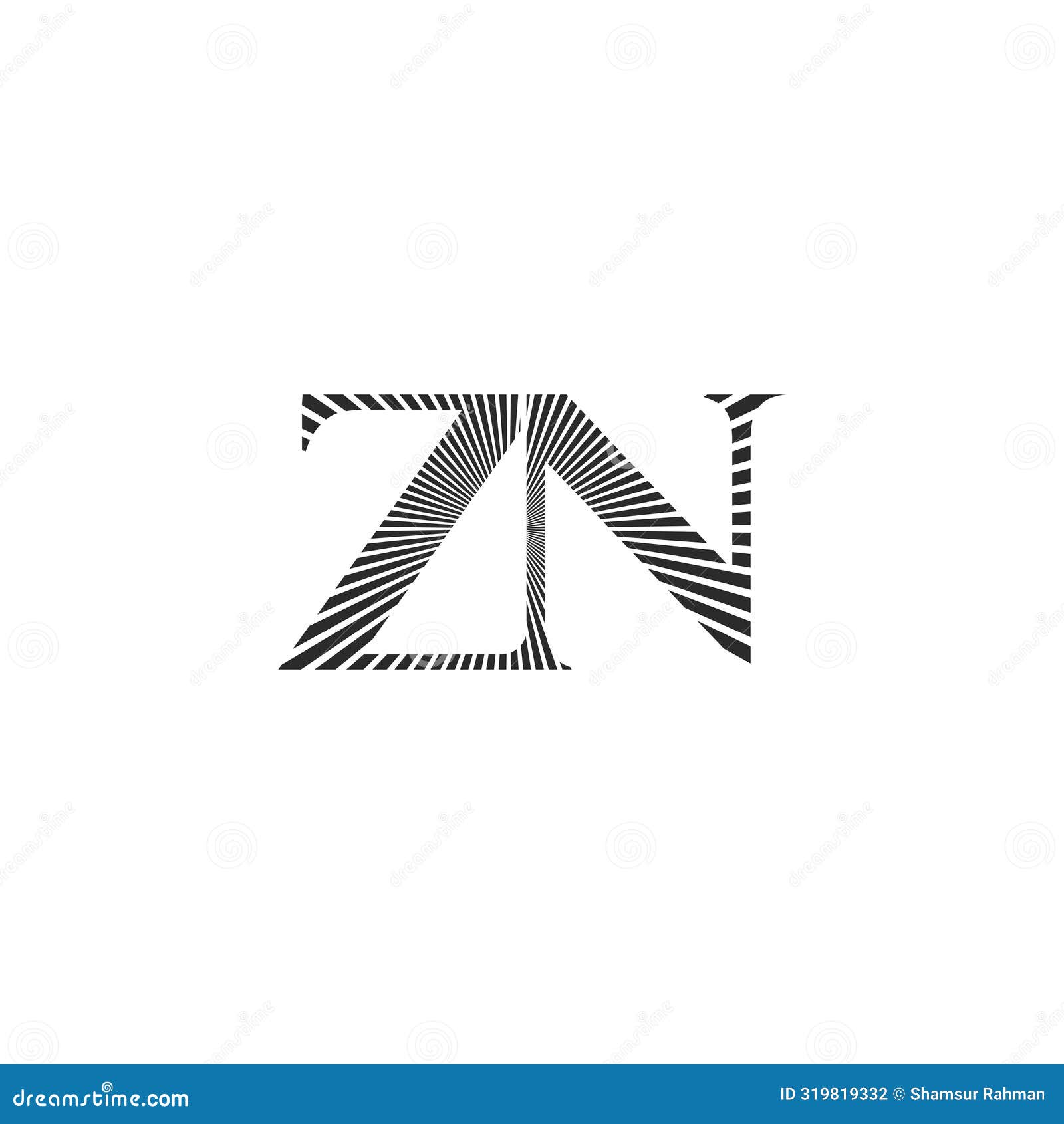 Alphabet Initials Logo ZN, NZ, Z and N Stock Vector - Illustration of ...