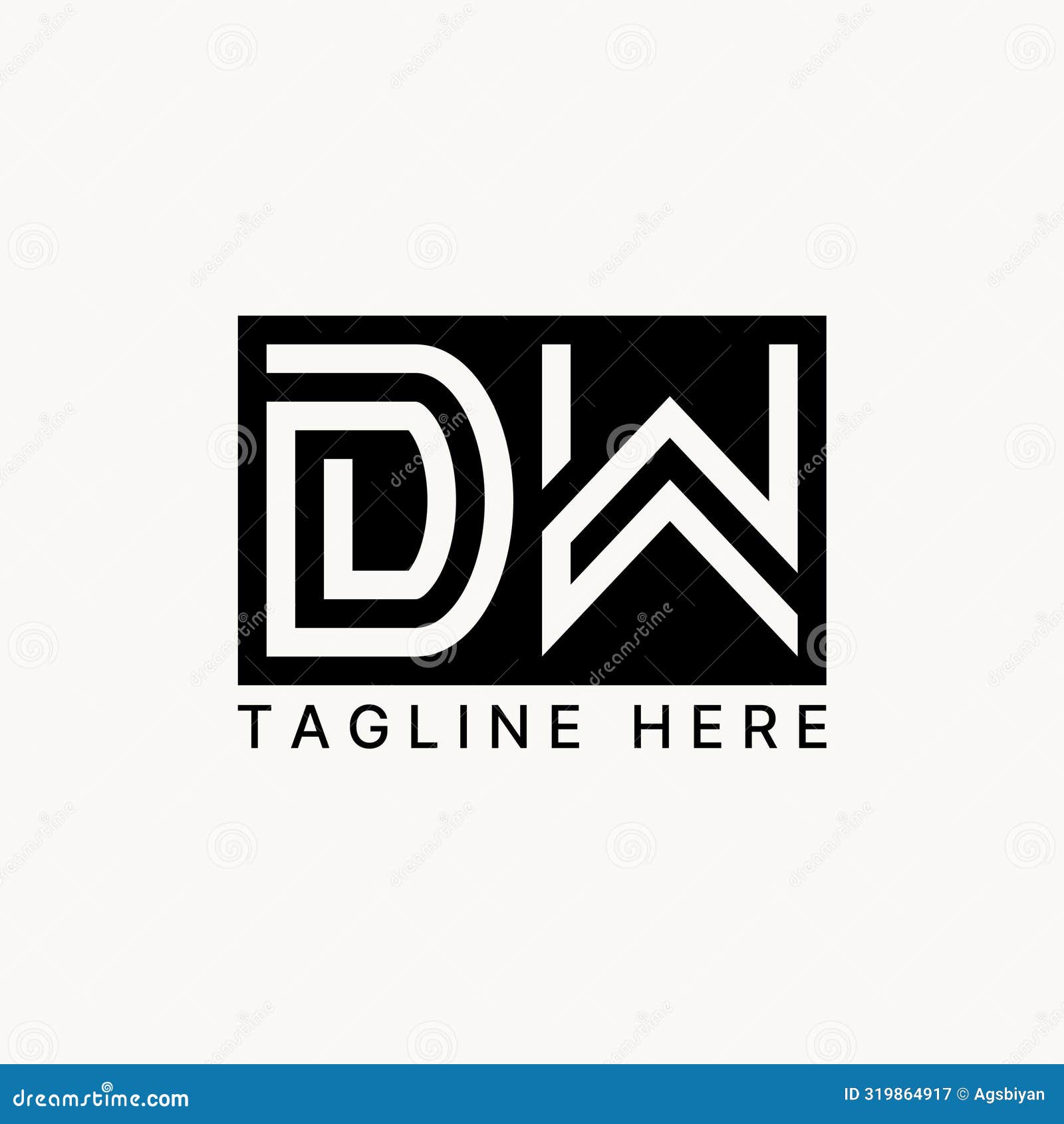 Letter Initial DW Double Twin Line Out Font. Related To Monogram ...