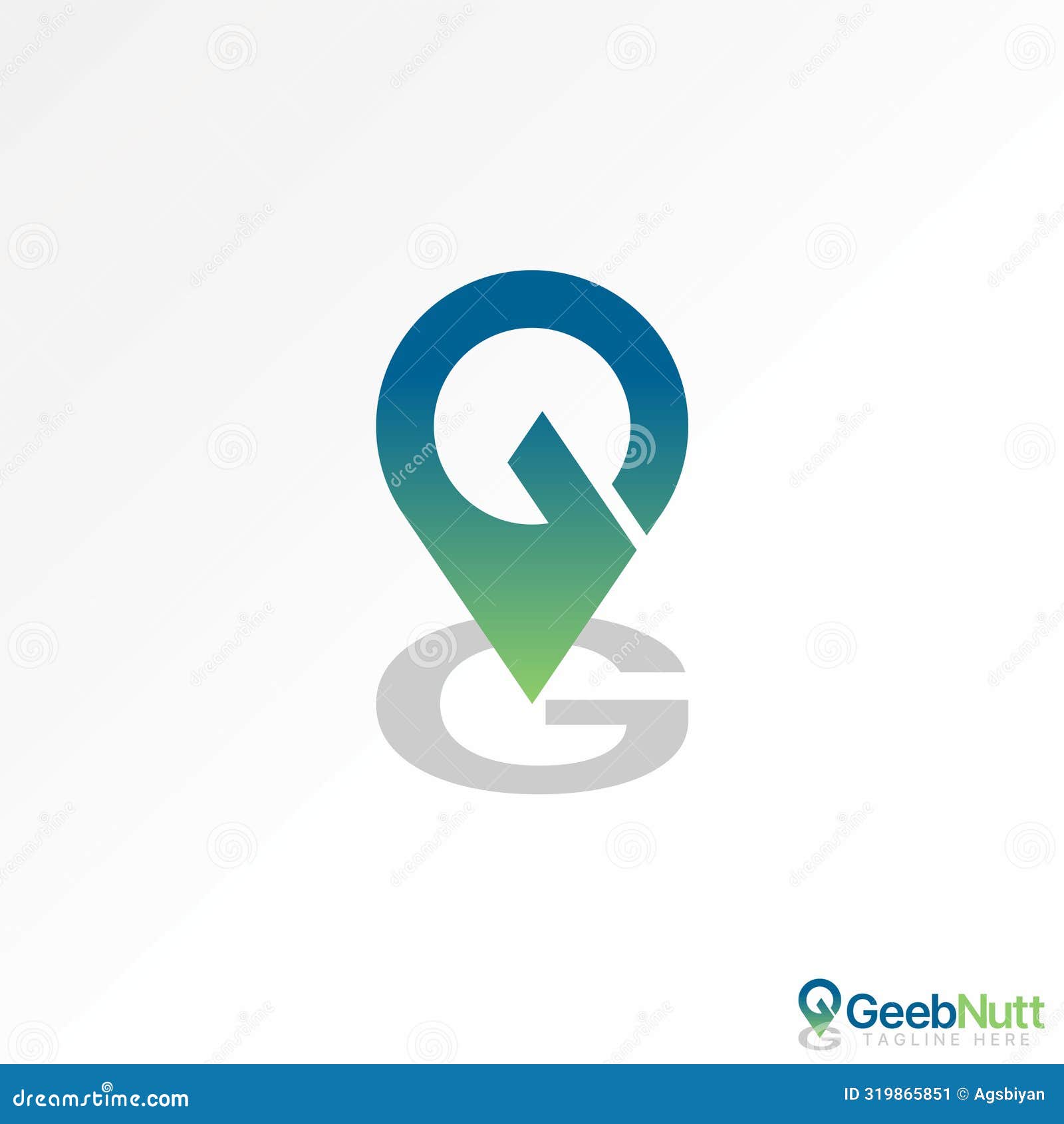 Letter Initial G or GG Font Point Place Shadow Related To Monogram ...