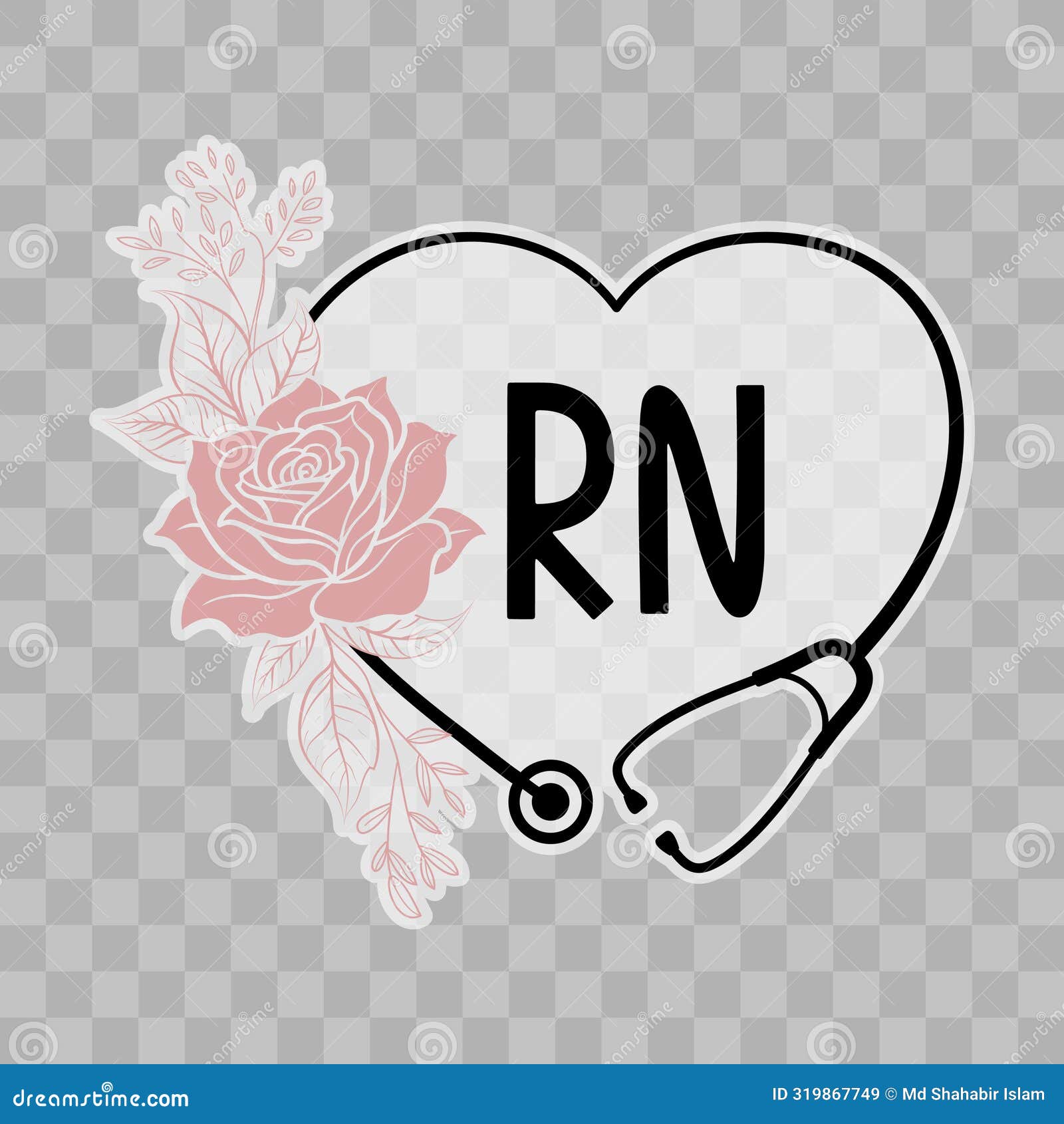 RN Sticker, Registered Nurse Sticker, Nursing School Sticker Stock ...