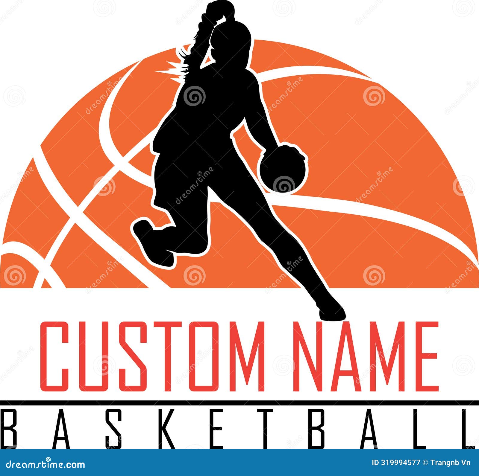 Custom Girl Basketball, Basketball Clipart, Basketball Cut Files ...