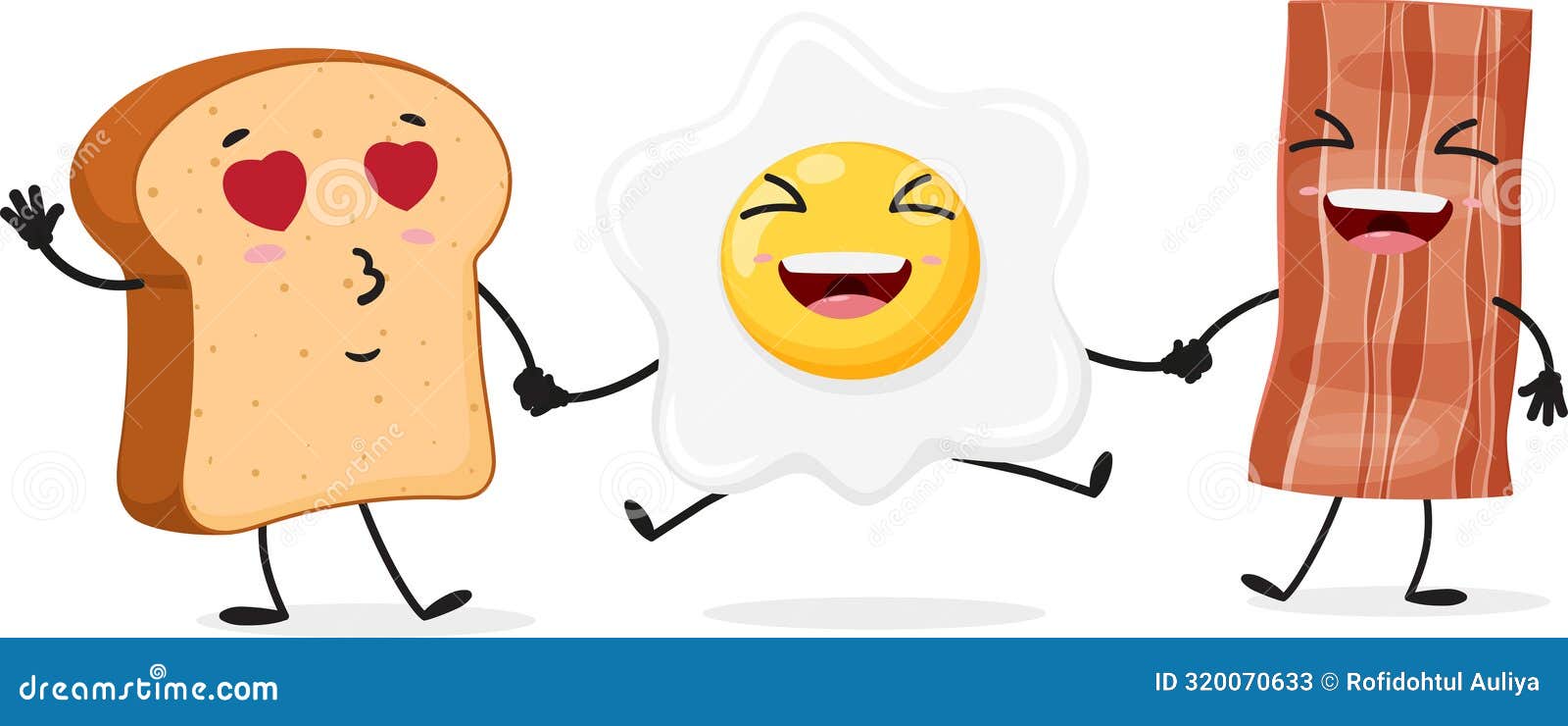 Cartoon Breakfast. Healthy, Delish Breakfast Menu, Pancakes, Croissant ...