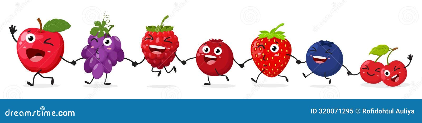 Cartoon Funny Berry Fruits Food Characters Stock Vector - Illustration ...
