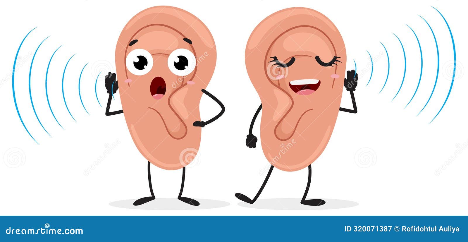 Funny Ears Cartoon, Isolated on White Background Stock Vector ...