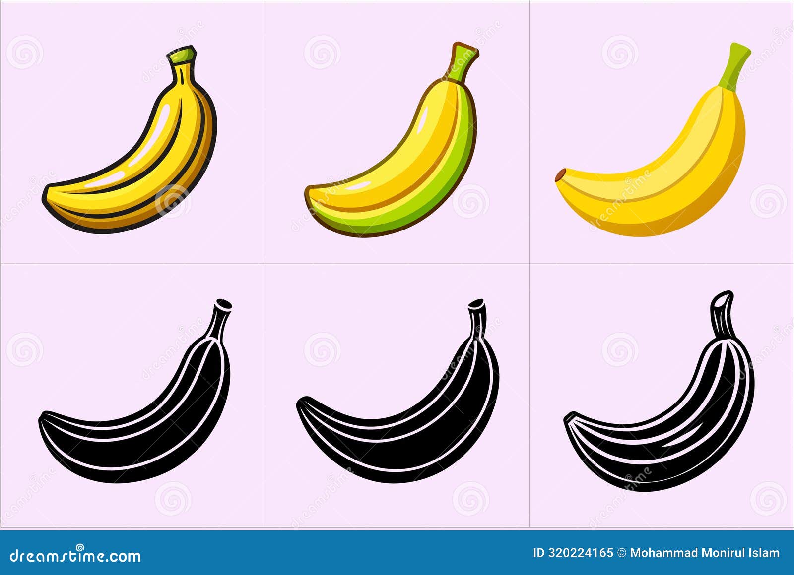 Print Banana Icon Vector Illustration Stock Vector - Illustration of ...