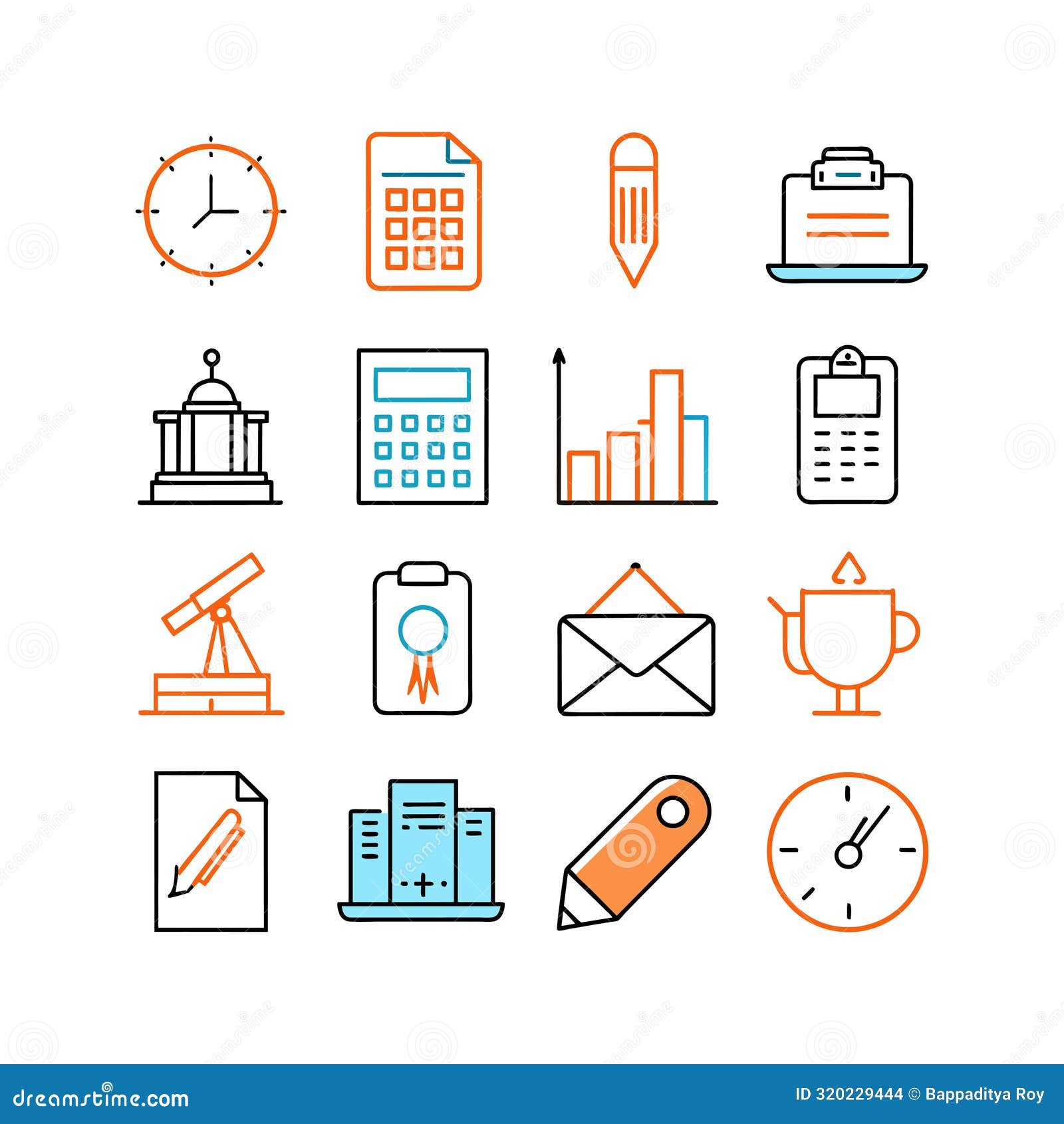Symbol of Office Vector Icons Set Stock Vector - Illustration of symble ...