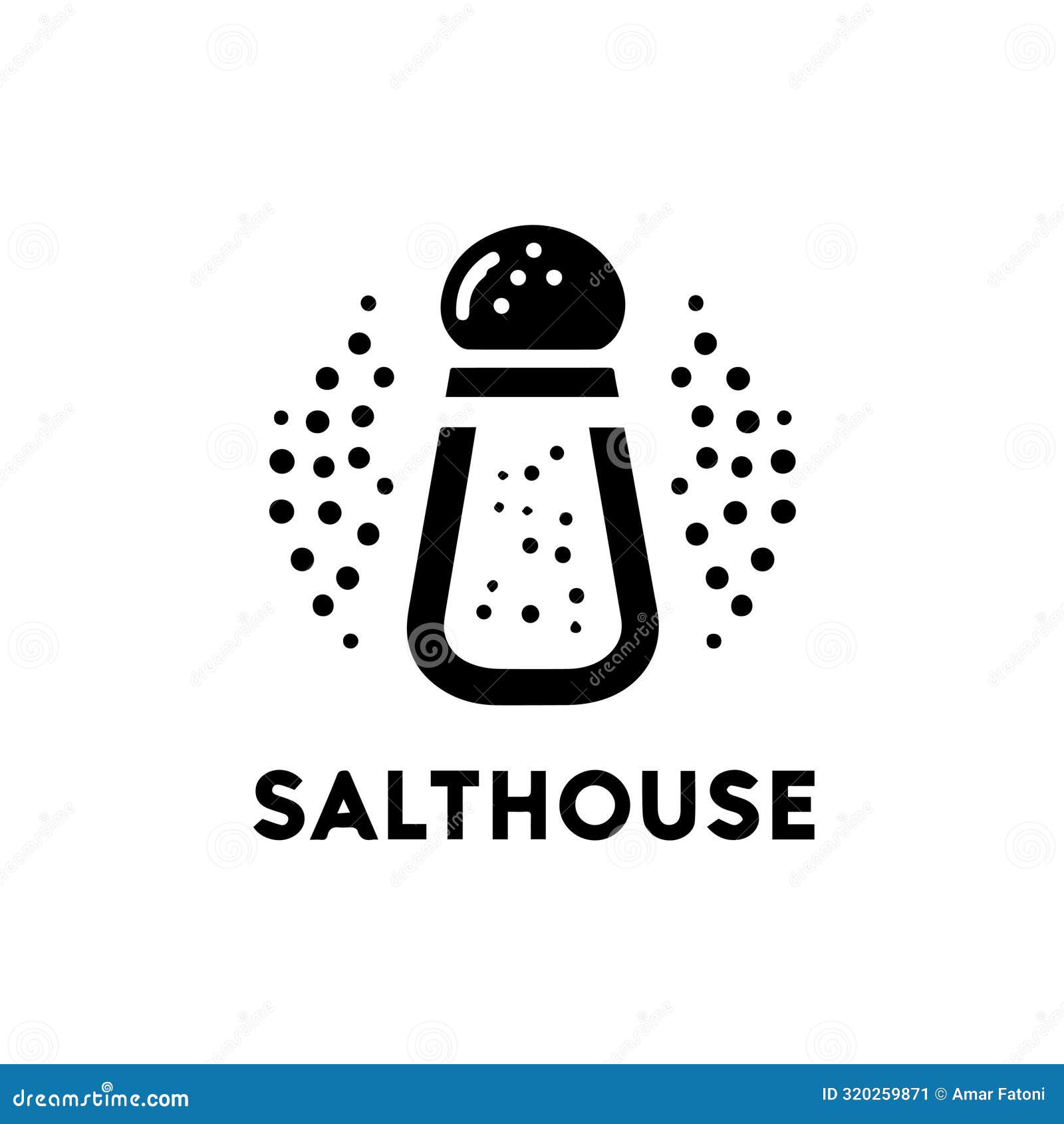 Minimalist Black and White Vector Logo of a Salt Shaker with "Salthouse ...