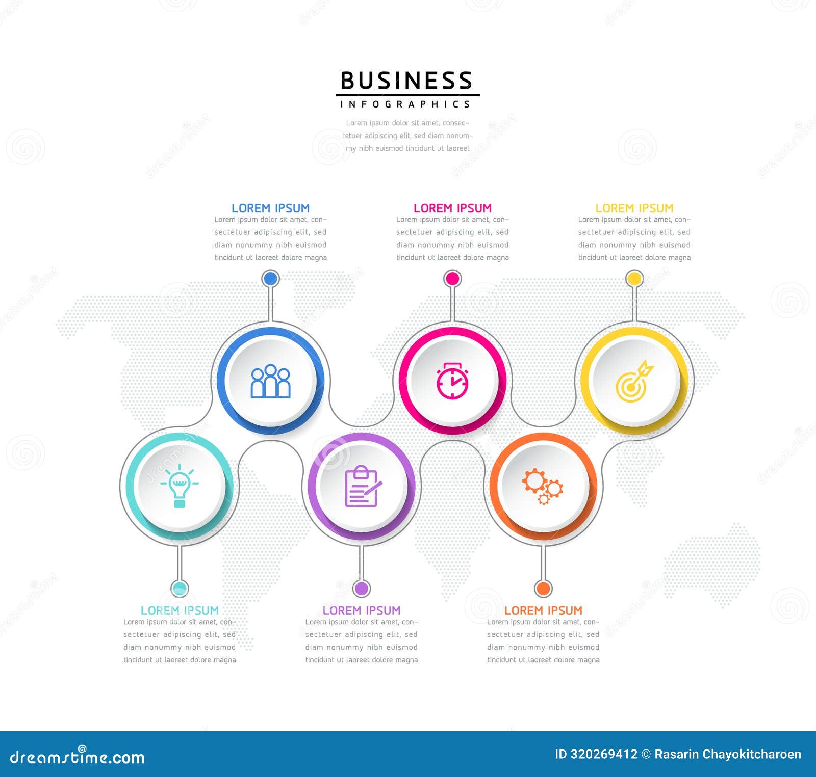 Vector Business Presentation Connecting Steps Infographic Template ...