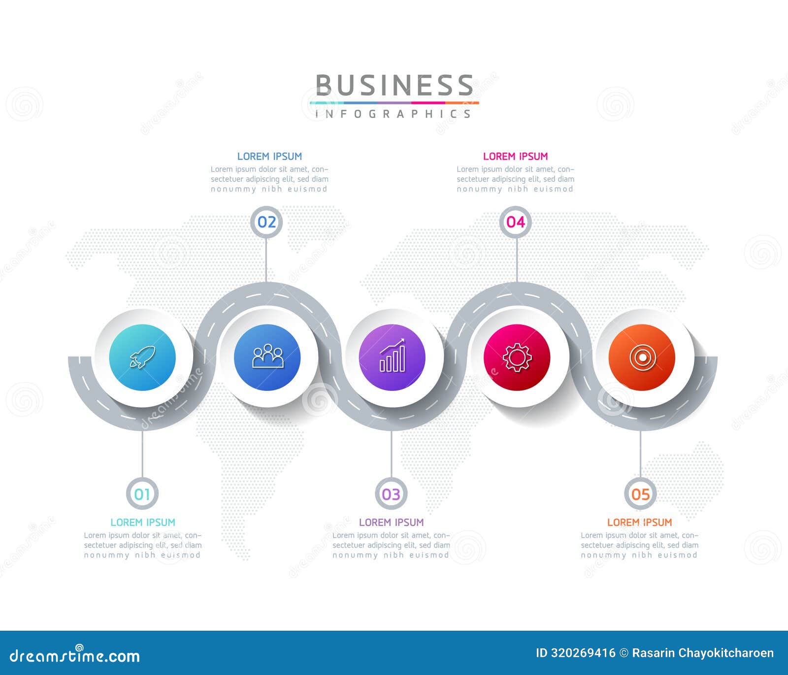 Vector Business Presentation Connecting Steps Infographic Template ...