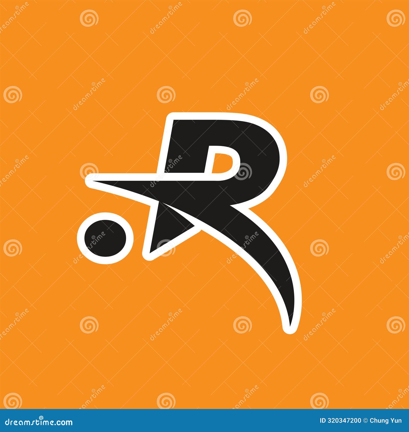 R logo design stock vector. Illustration of brand, trendy - 320347200