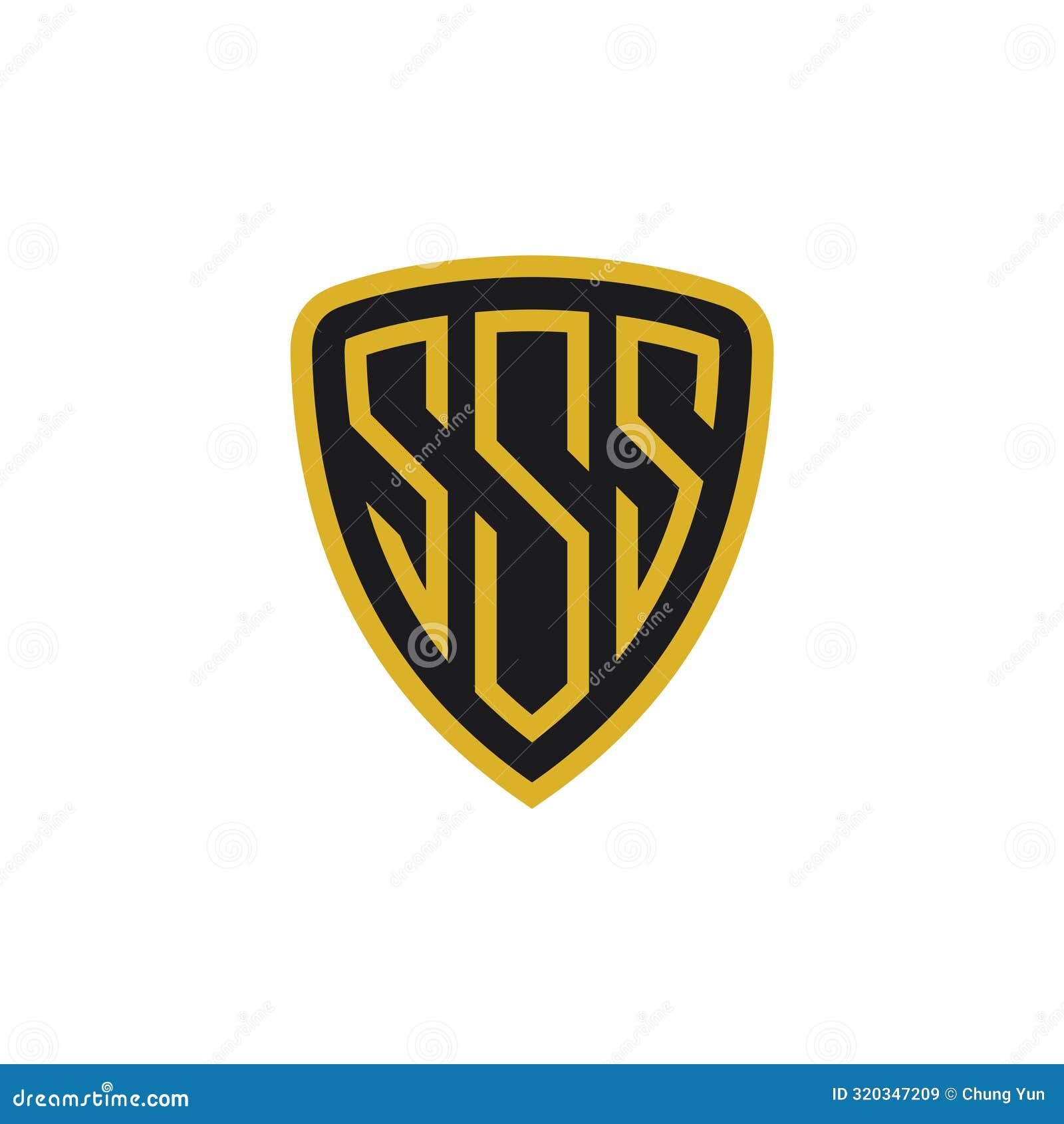 Triple S Shield logo stock vector. Illustration of brand - 320347209