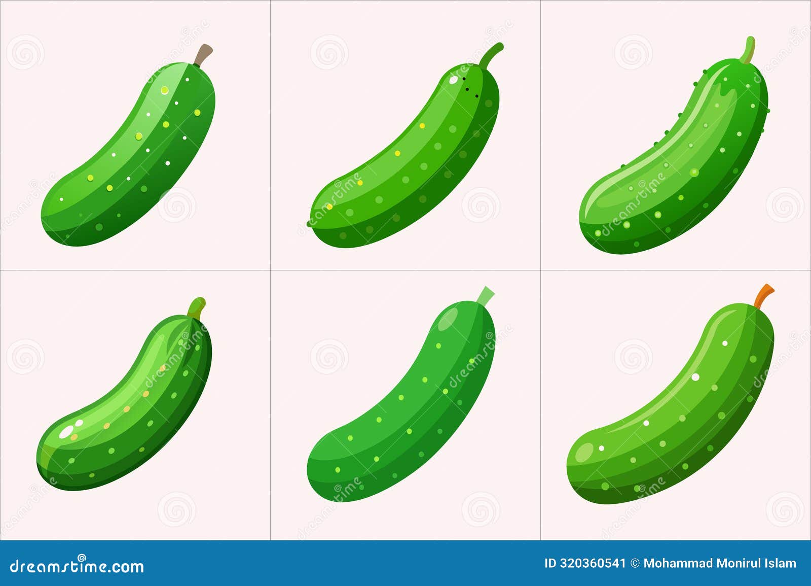 Colorful Cucumber Clipart Cartoon. Cucumber Vector Illustration ...