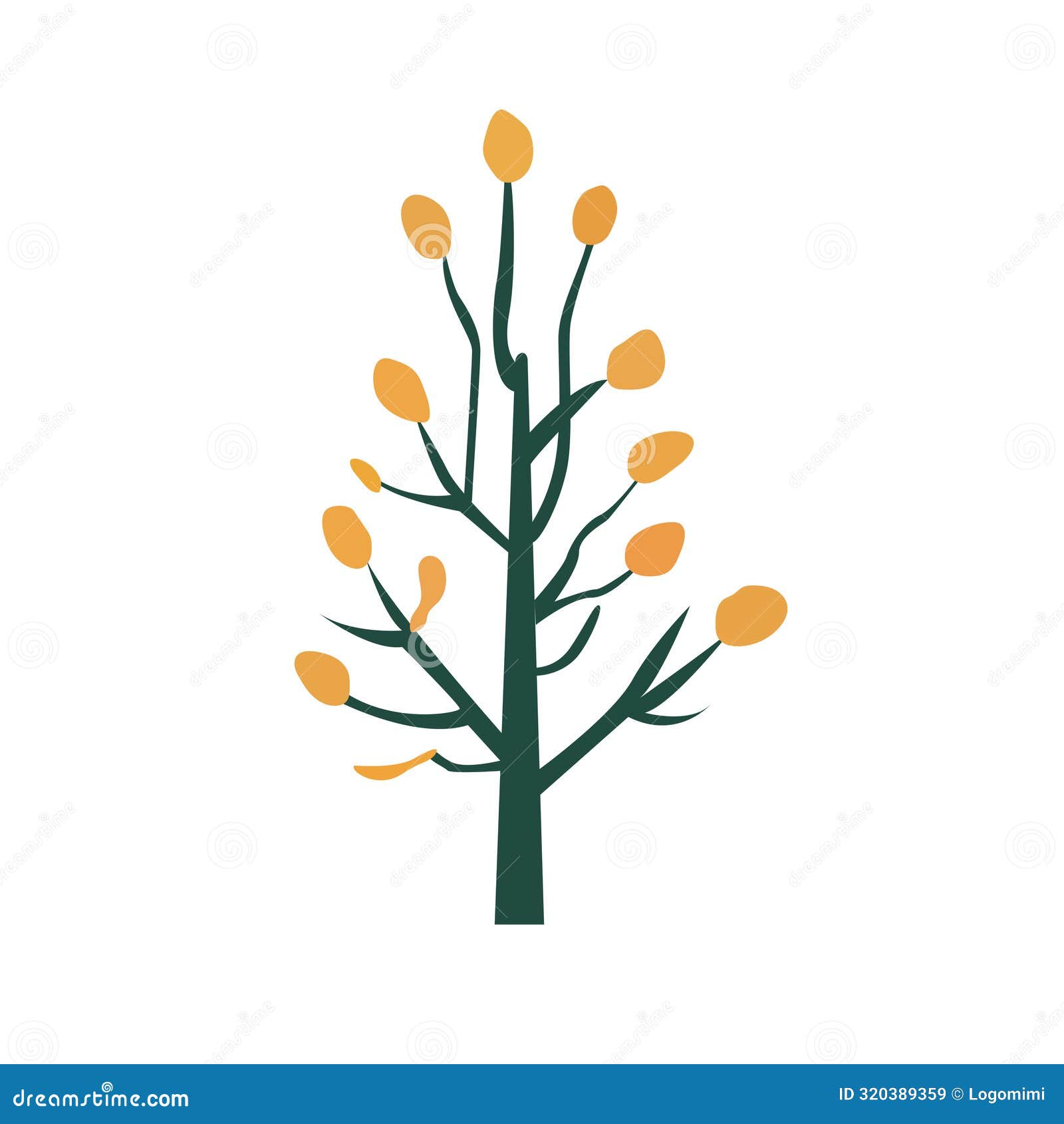 Simple Tree Vector Illustration, Isolated on White Background Stock ...