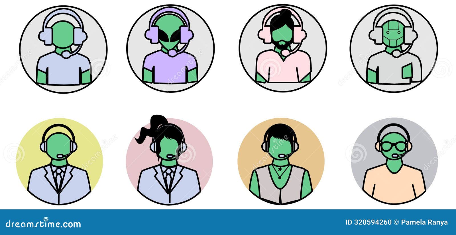Different People Symbol: Call Center Agents, Telemarketer Operator ...