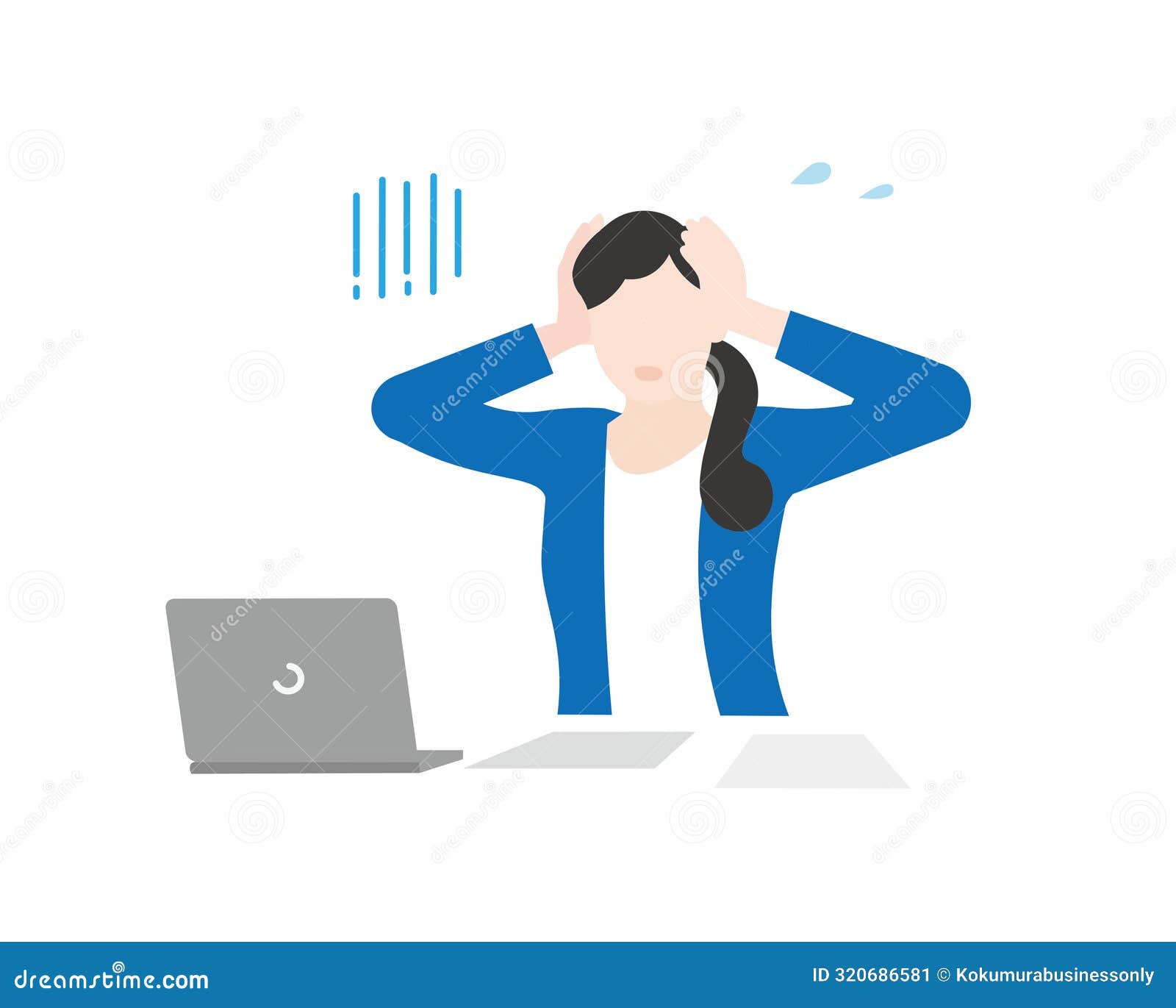 Woman with Computer -Woman Panicking Over Computer - Business Woman ...