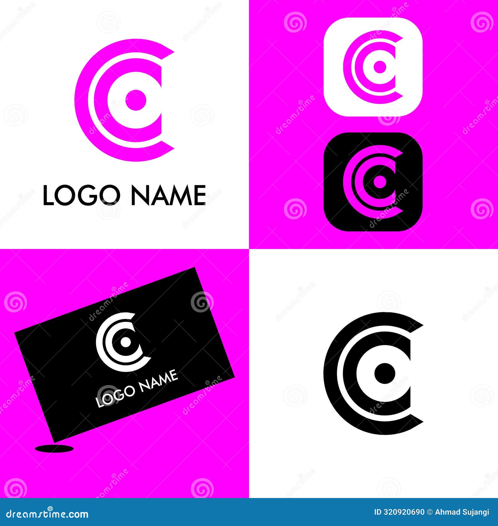 Simple Letter C Logo Vector Design with Magenta Color Stock Vector ...